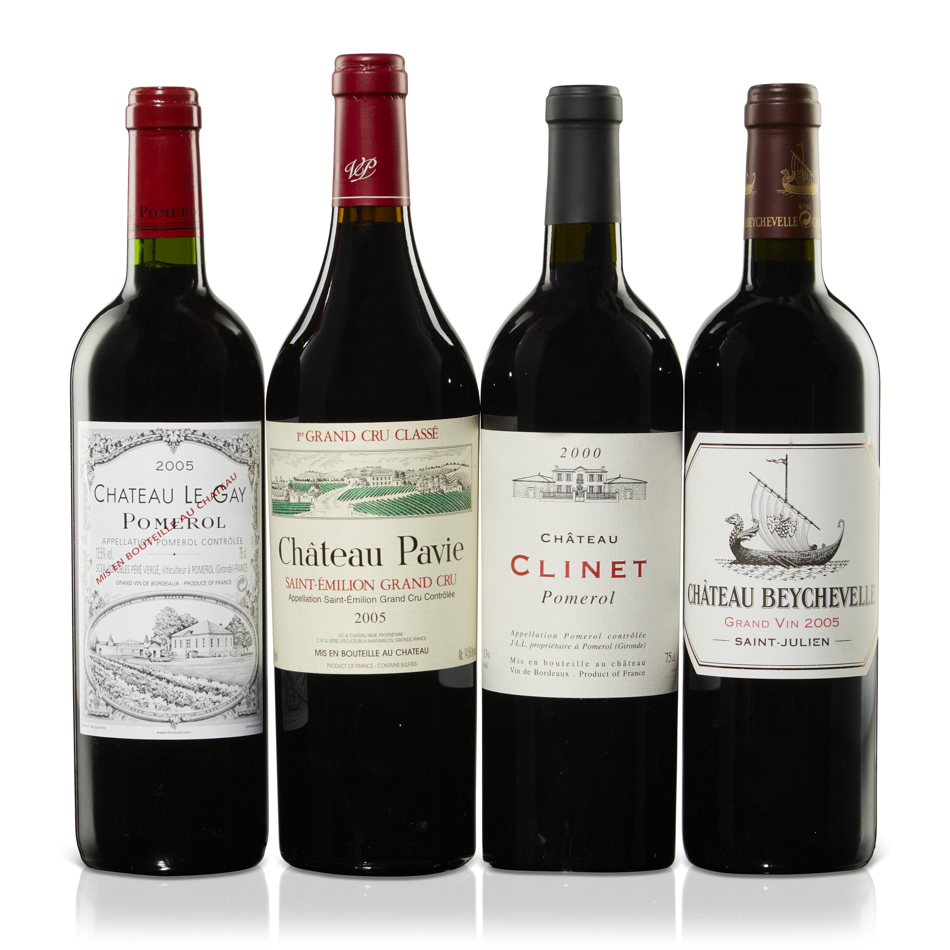 Mixed Red Bordeaux, Château Clinet Pomerol 2000 (2)Château Le Gay 2005 ...