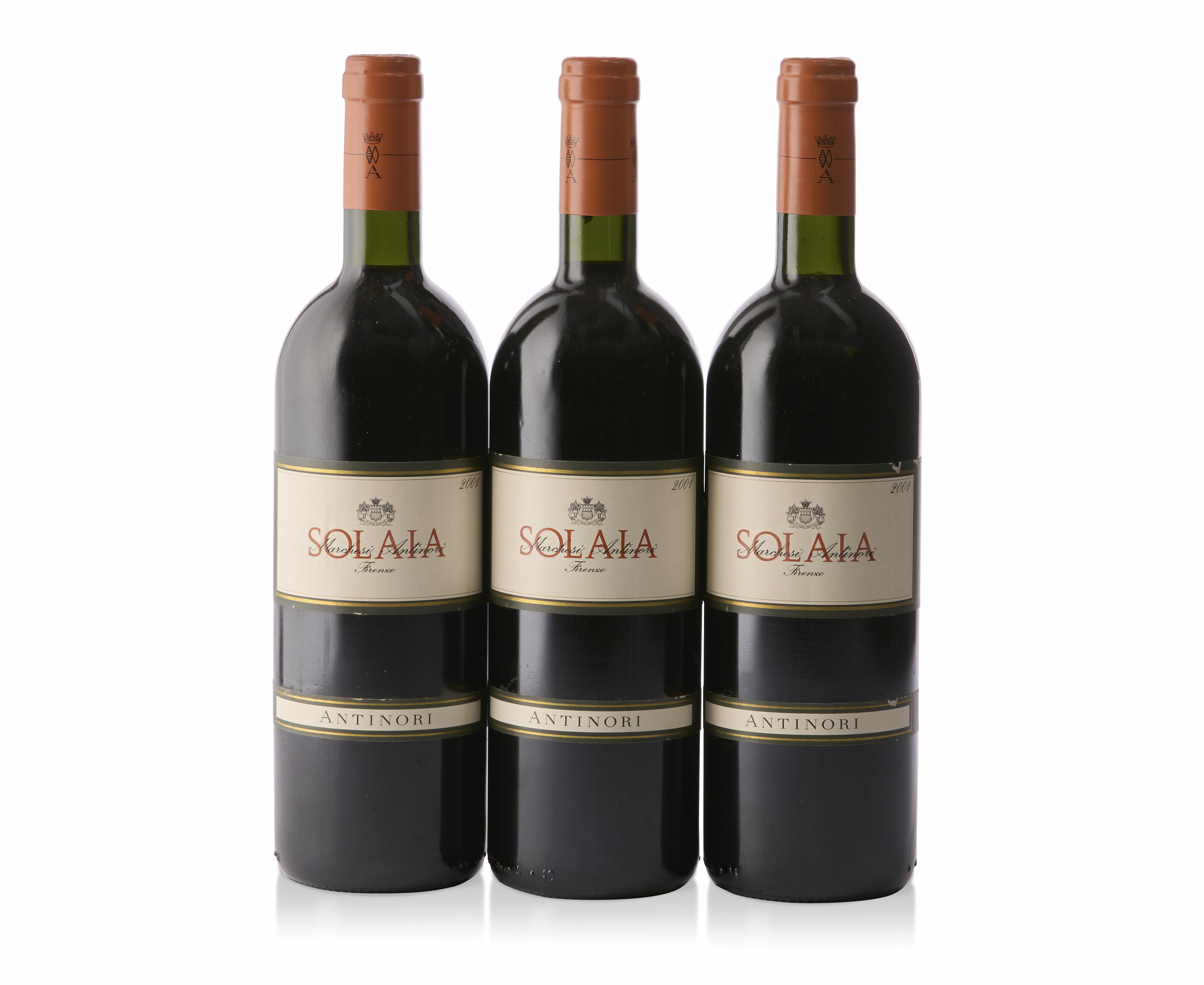 Solaia 2001, Tuscany, AntinoriSlightly nicked labelsLevels base of neck ...