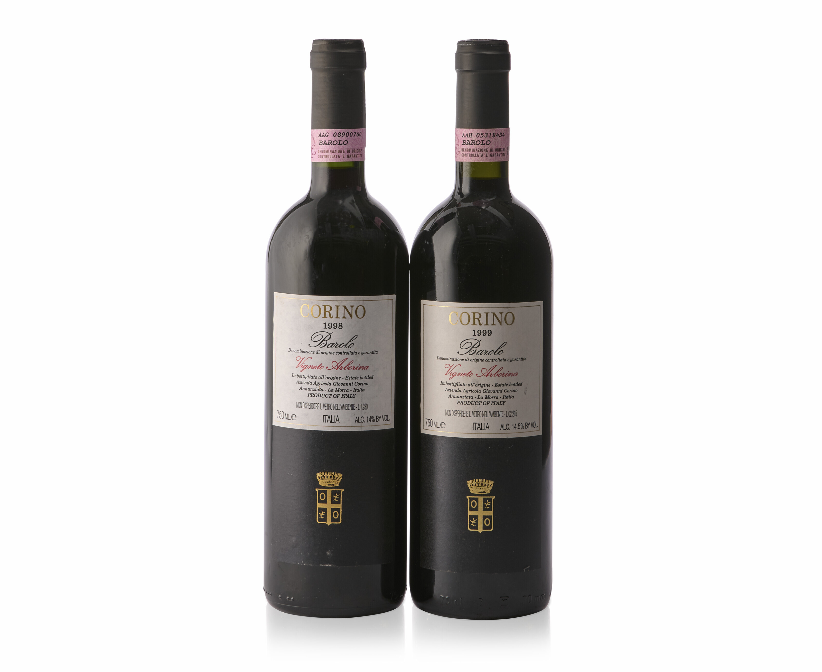 Giovanni Corino, Barolo, Vigneto Arborina 1998 & 1999, 1998 (11)1999 (1 ...
