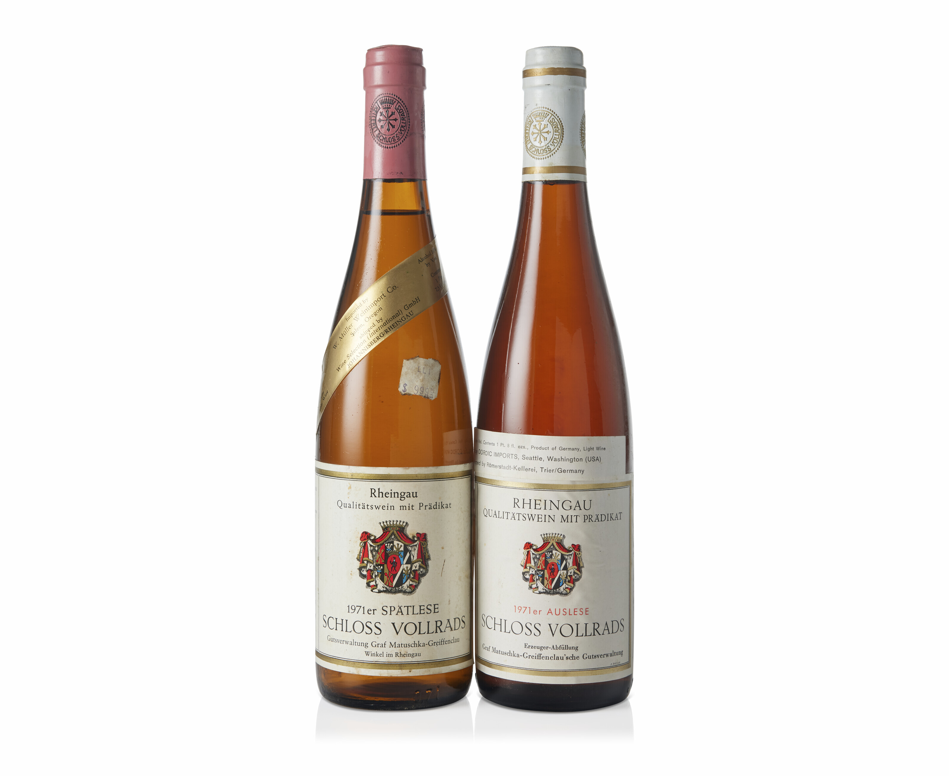 Mixed Schloss Vollrads Riesling 1971, Auslese 1971Slightly bin-soiled ...