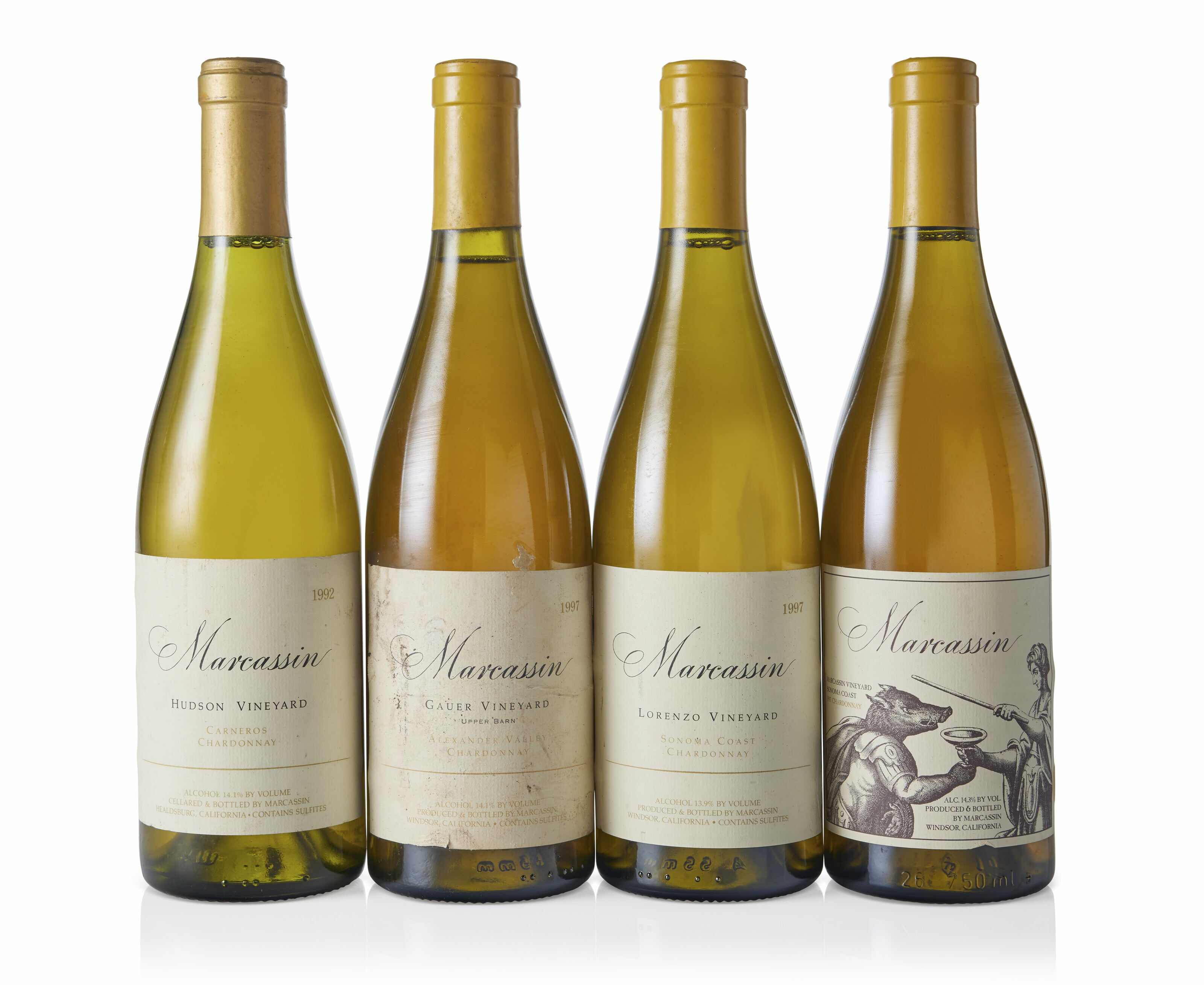 Mixed Marcassin Chardonnay 1992 & 1997, Hudson Vineyard 1992 (1 ...