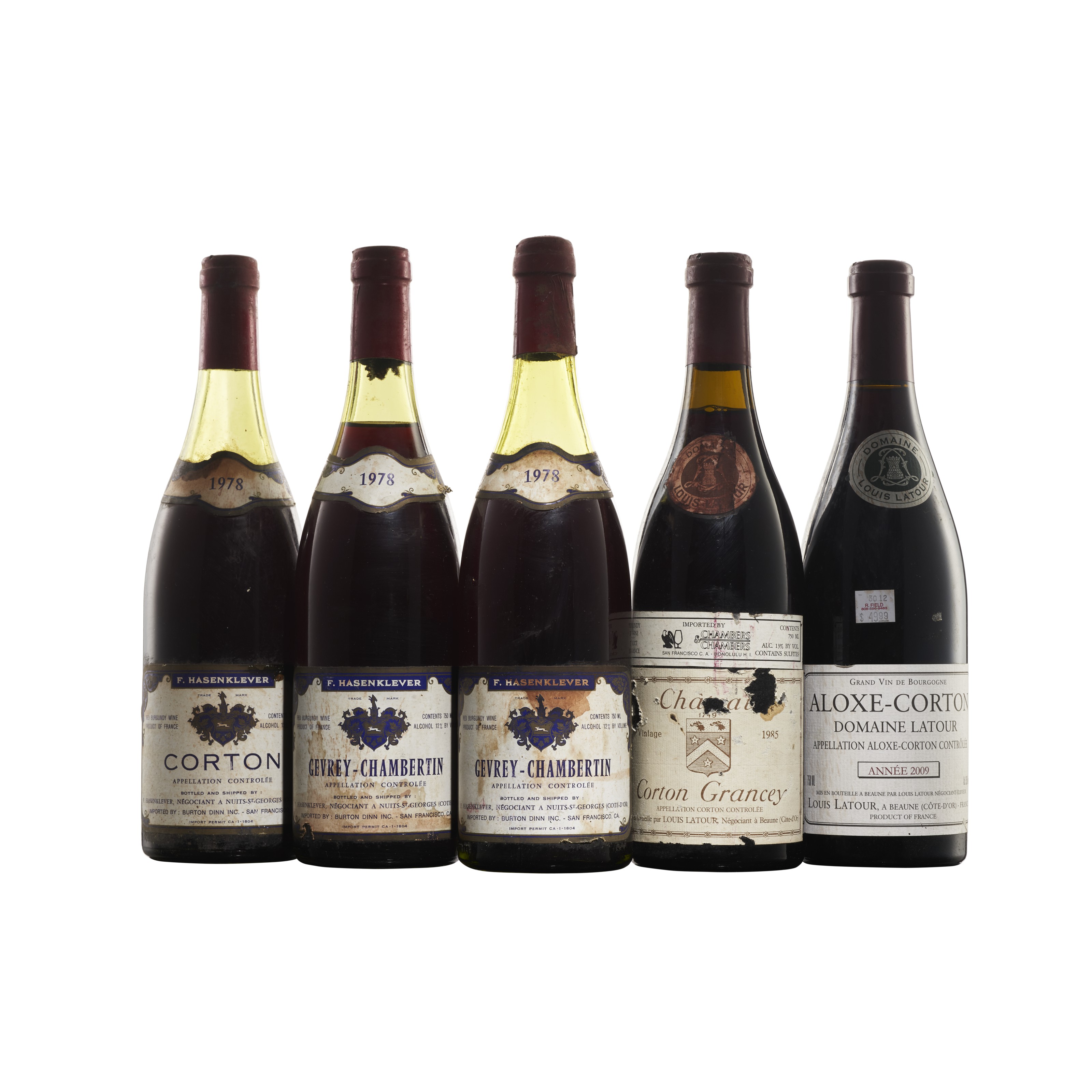 Mixed Red Burgundy, F. Hasenklever, Corton 1978Damaged capsule, signs ...