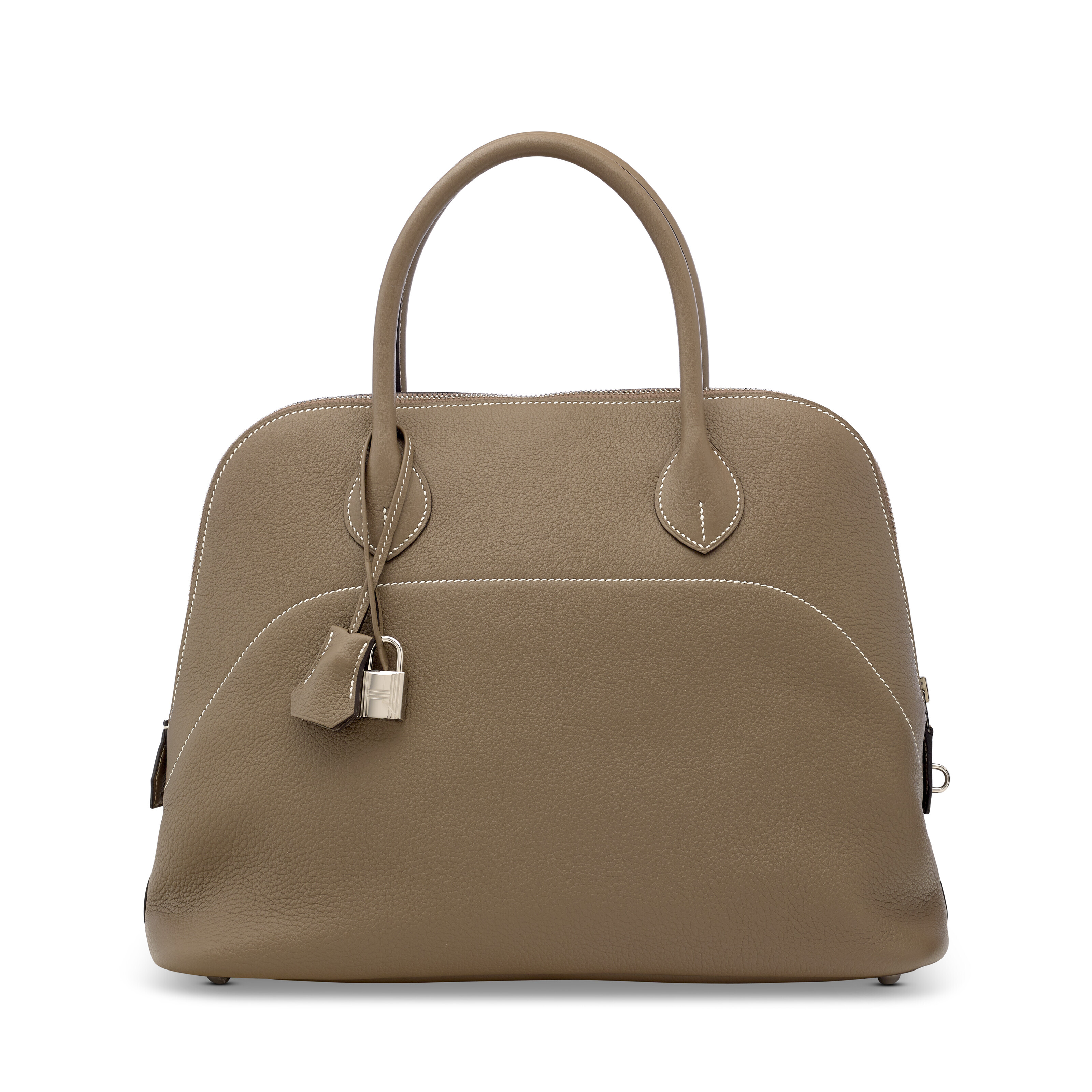 AN ÉTOUPE CLÉMENCE LEATHER BOLIDE RELAX 35 WITH PALLADIUM HARDWARE ...