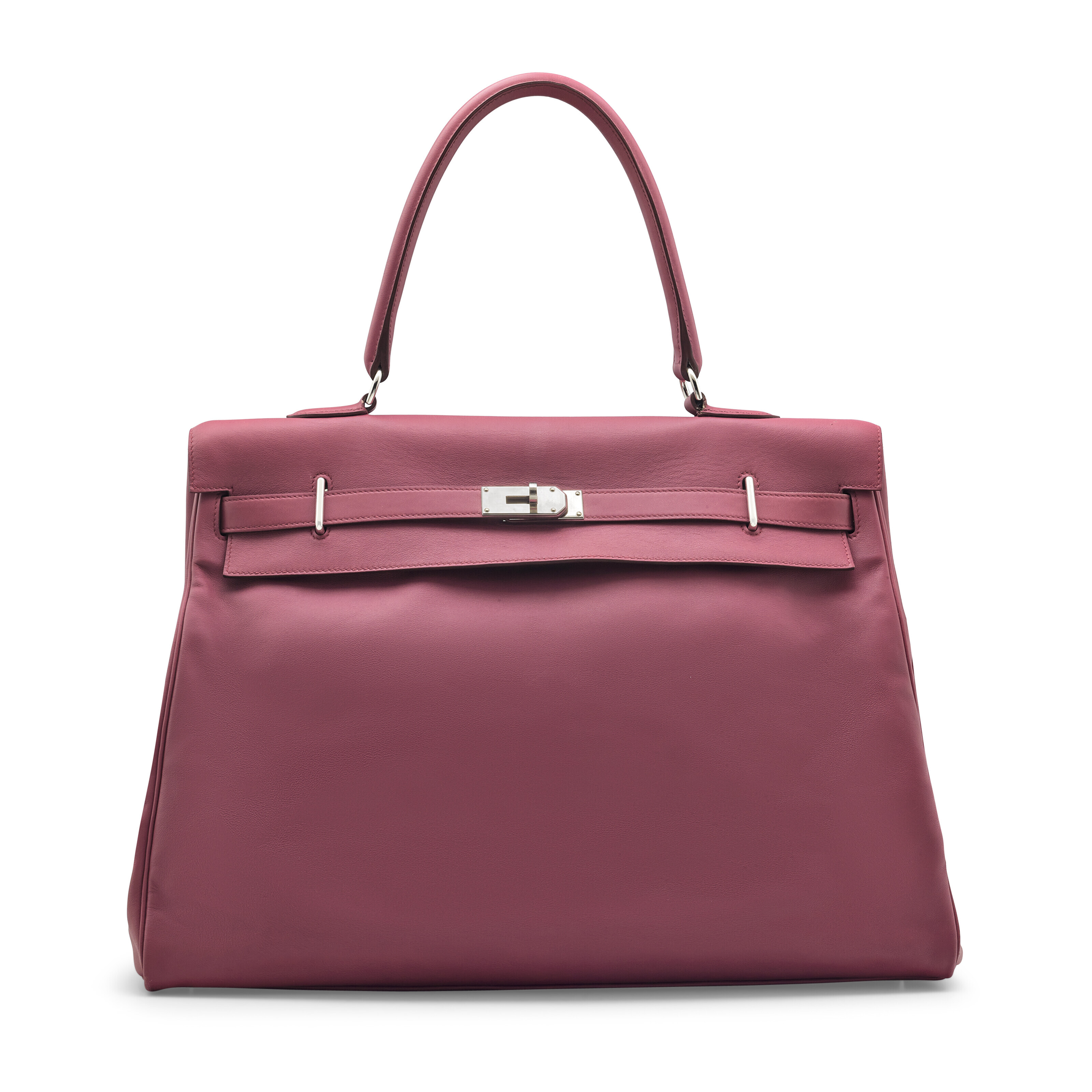 A BOIS DE ROSE SWIFT LEATHER TRAVEL KELLY 50 WITH PALLADIUM HARDWARE ...