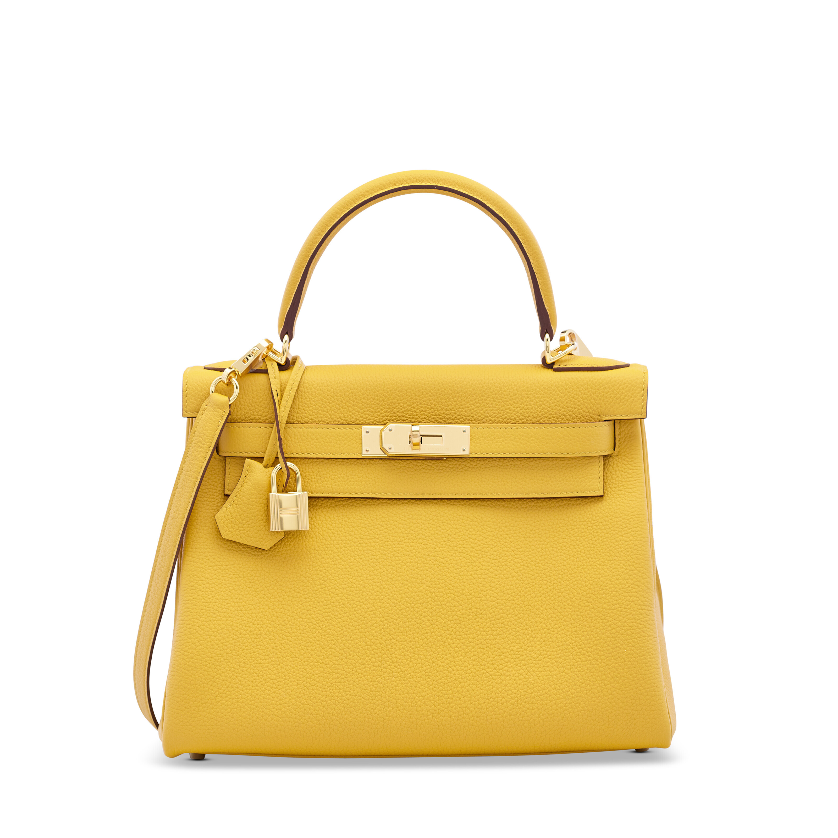 AN AMBRE TOGO LEATHER RETOURNÉ KELLY 28 WITH GOLD HARDWARE, HERMÈS ...