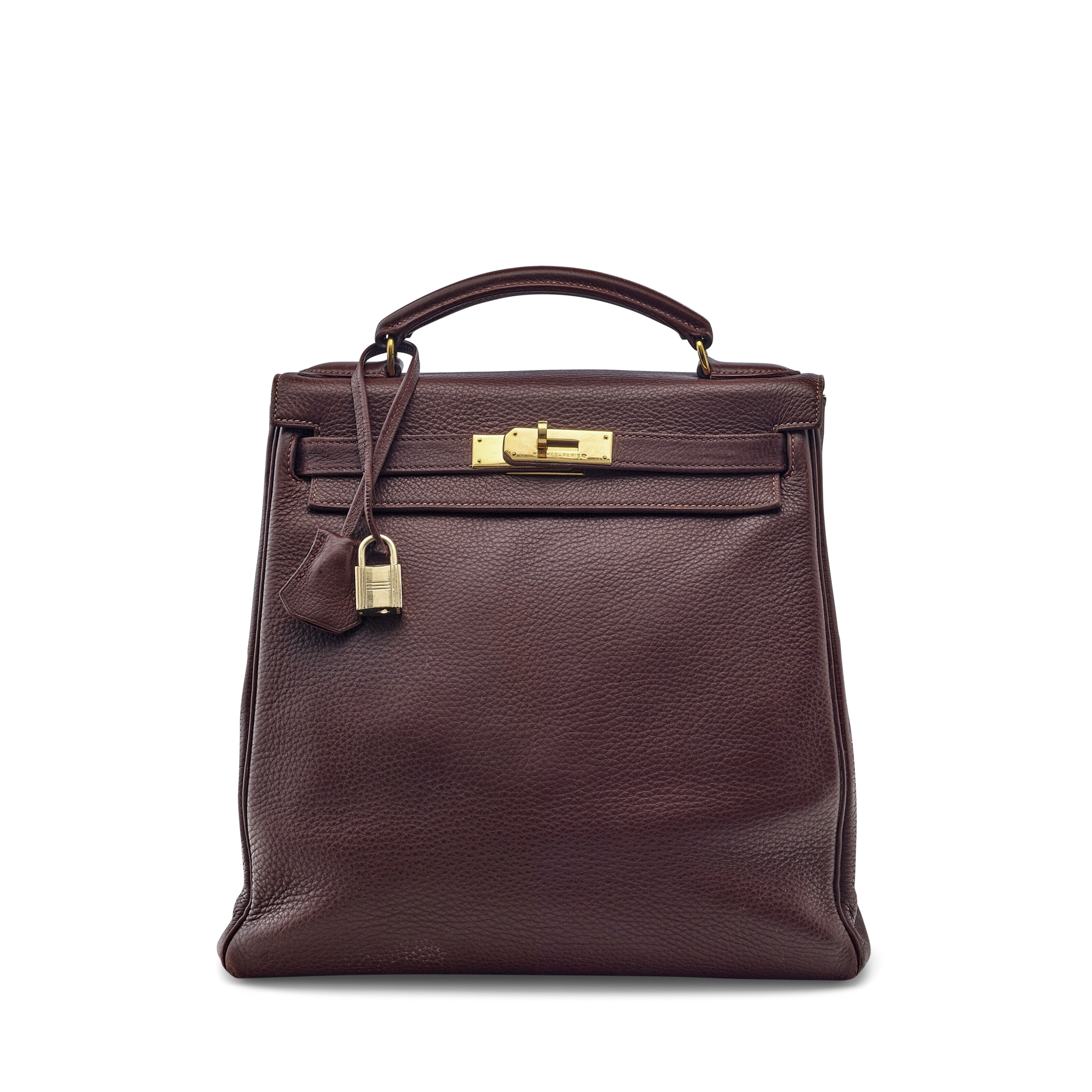 A HAVANE CLÉMENCE LEATHER KELLY ADO 28 WITH GOLD HARDWARE, HERMÈS, 2012 ...