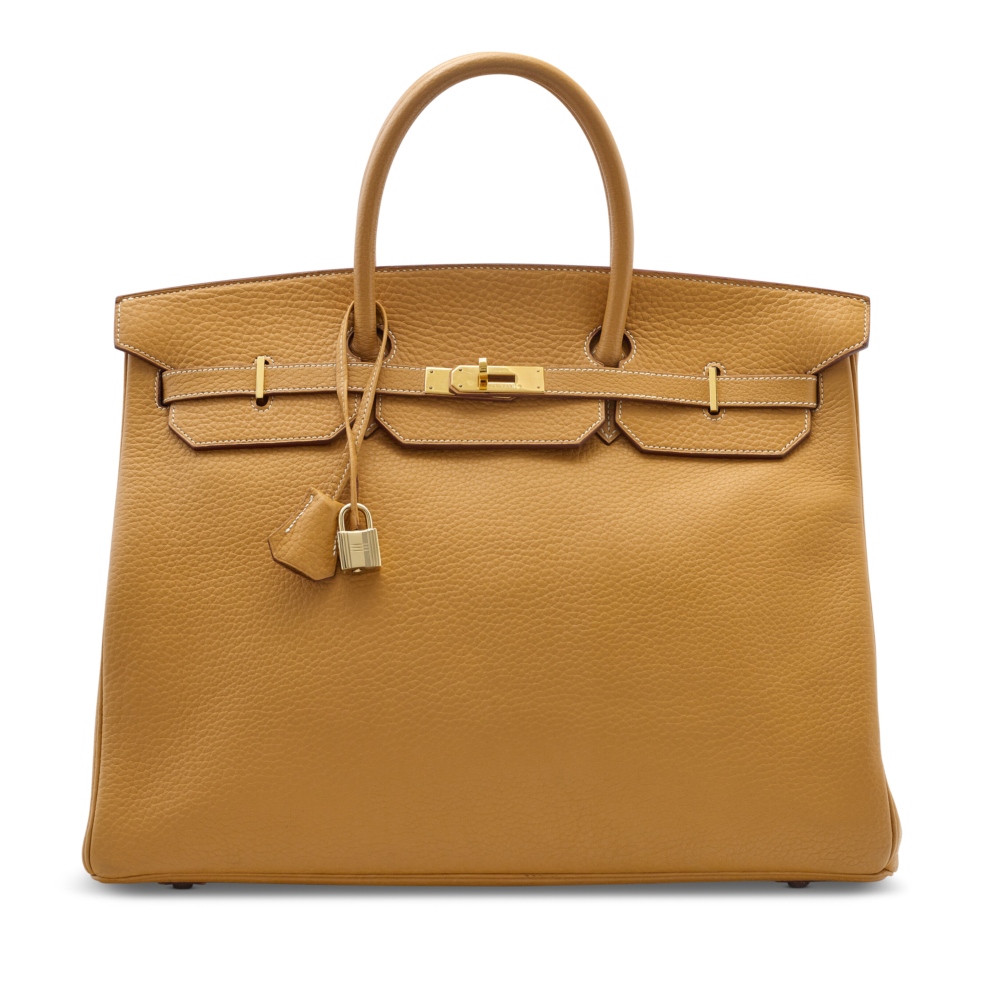 A NATUREL SABLE FJORD LEATHER BIRKIN 40 WITH GOLD HARDWARE, HERMÈS ...