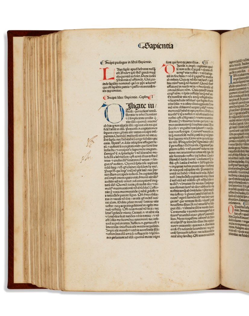 Bible, in Latin, Franciscus Renner, 1475 | Christie's