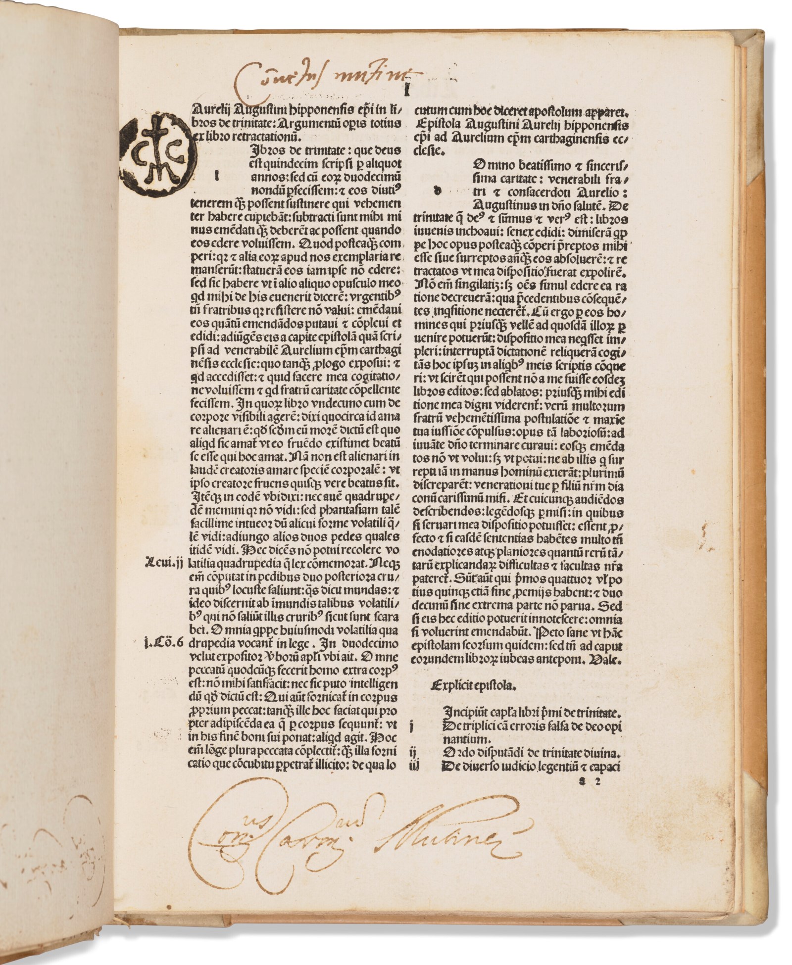 Augustine's De trinitate, Paganinus de Paganinis, 1489 | Christie's