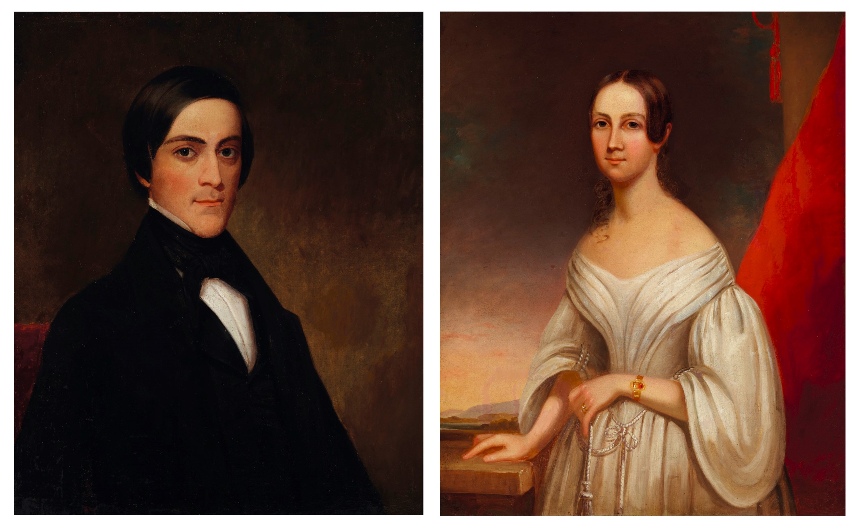 POSSIBLY THOMAS SULLY (1783-1872), TWO PORTRAITS: ANN SNOWDEN LEIPER ...