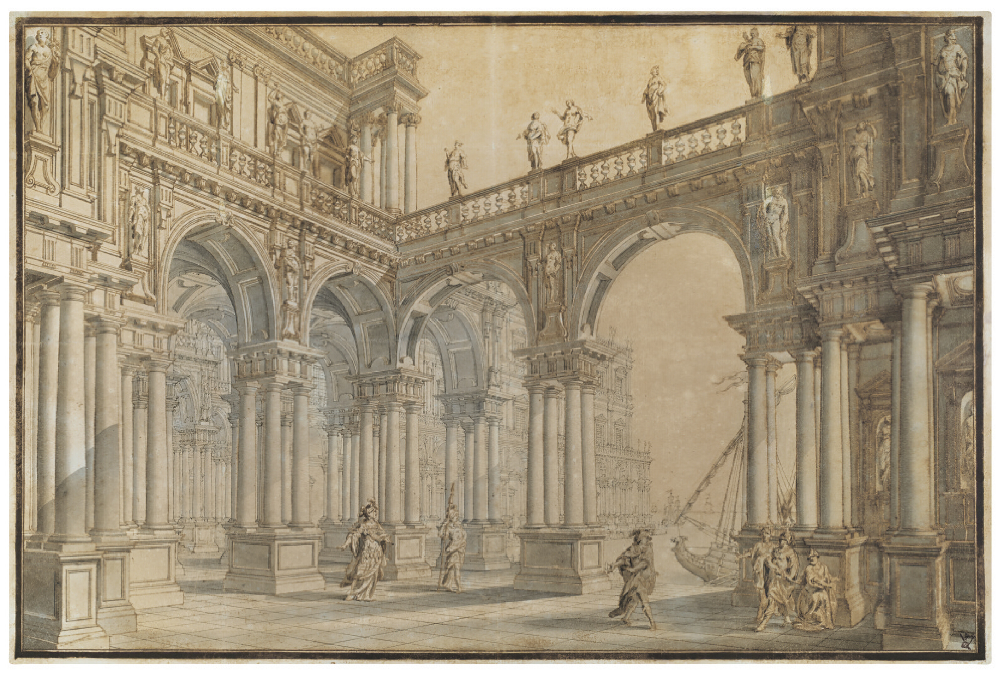 GIUSEPPE GALLI BIBIENA (Parma 1696-1757 Berlin), A set design of a ...