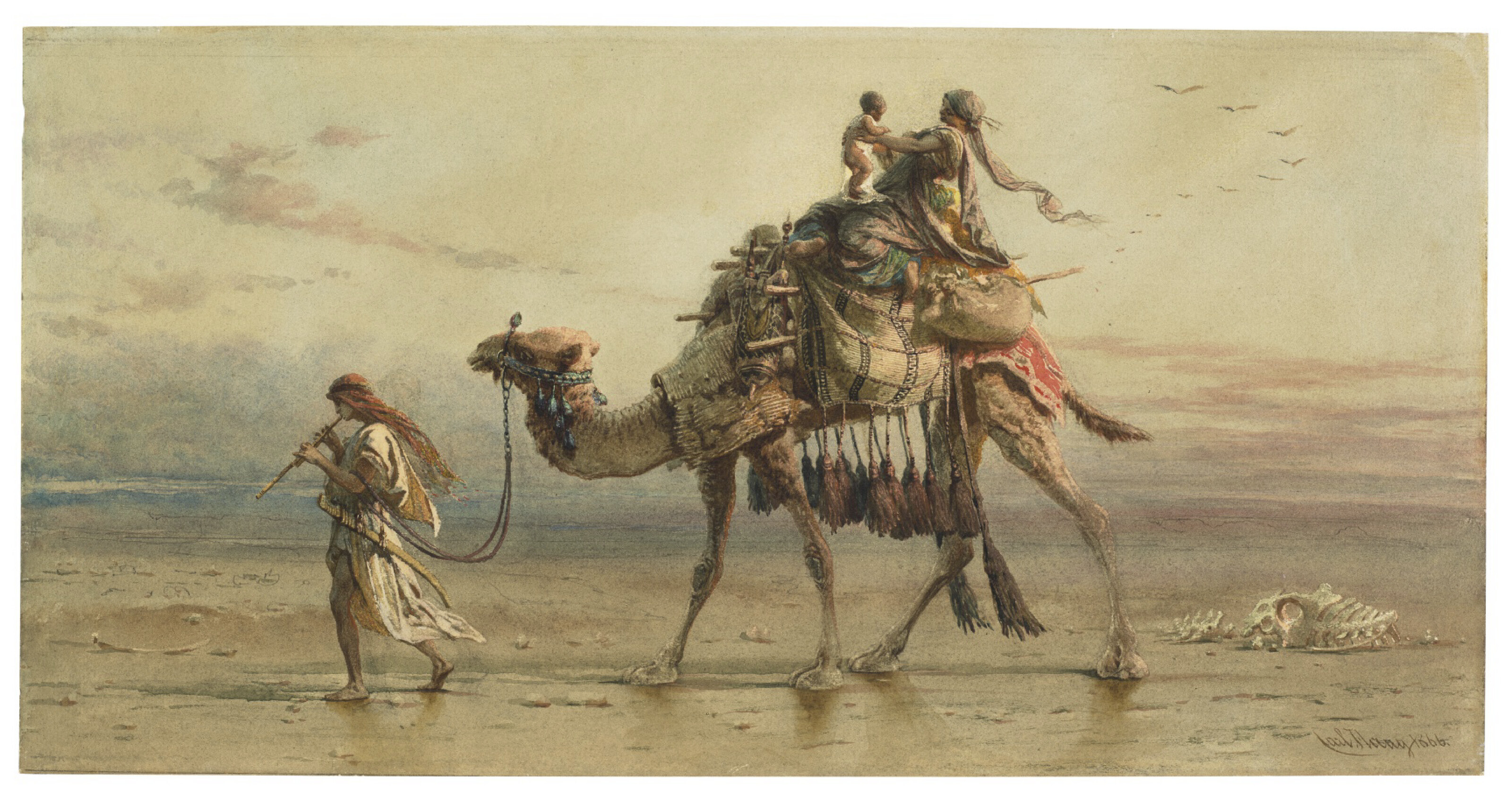 CARL HAAG (Erlangen 1820-1915 Oberwesel), Happiness in the desert ...