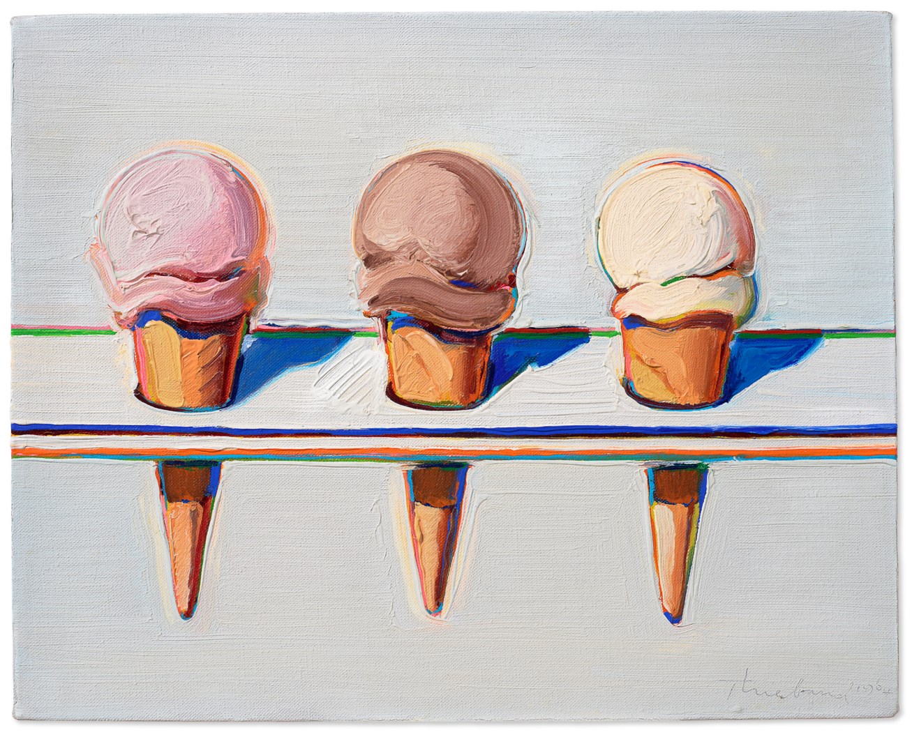 WAYNE THIEBAUD (1920 - 2021), Three Ice Cream Cones | Christie's