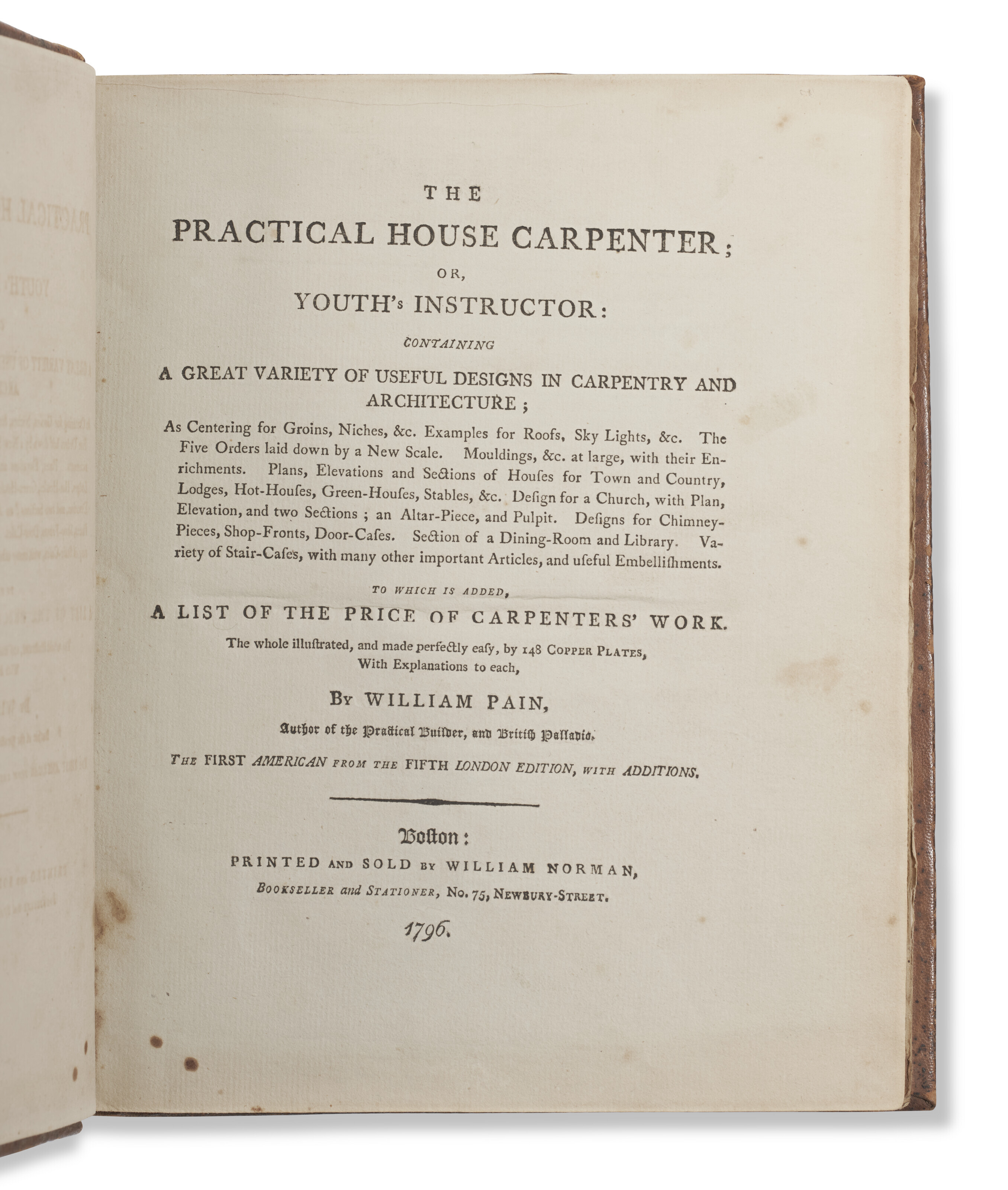 The Practical House Carpenter, William Pain, 1796 | Christie’s