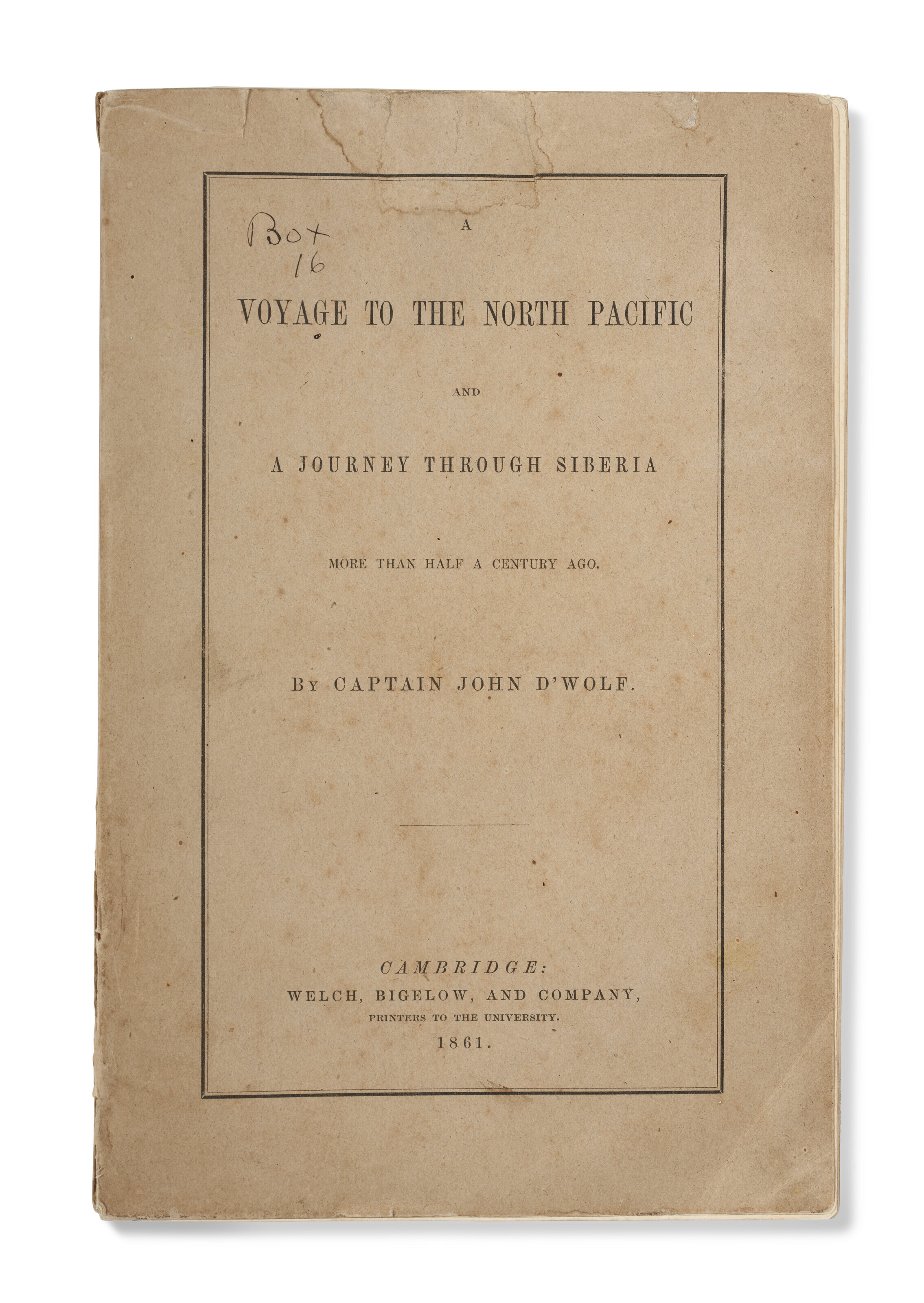 A Voyage to the North Pacific, Captain John D'Wolf, 1861 | Christie’s