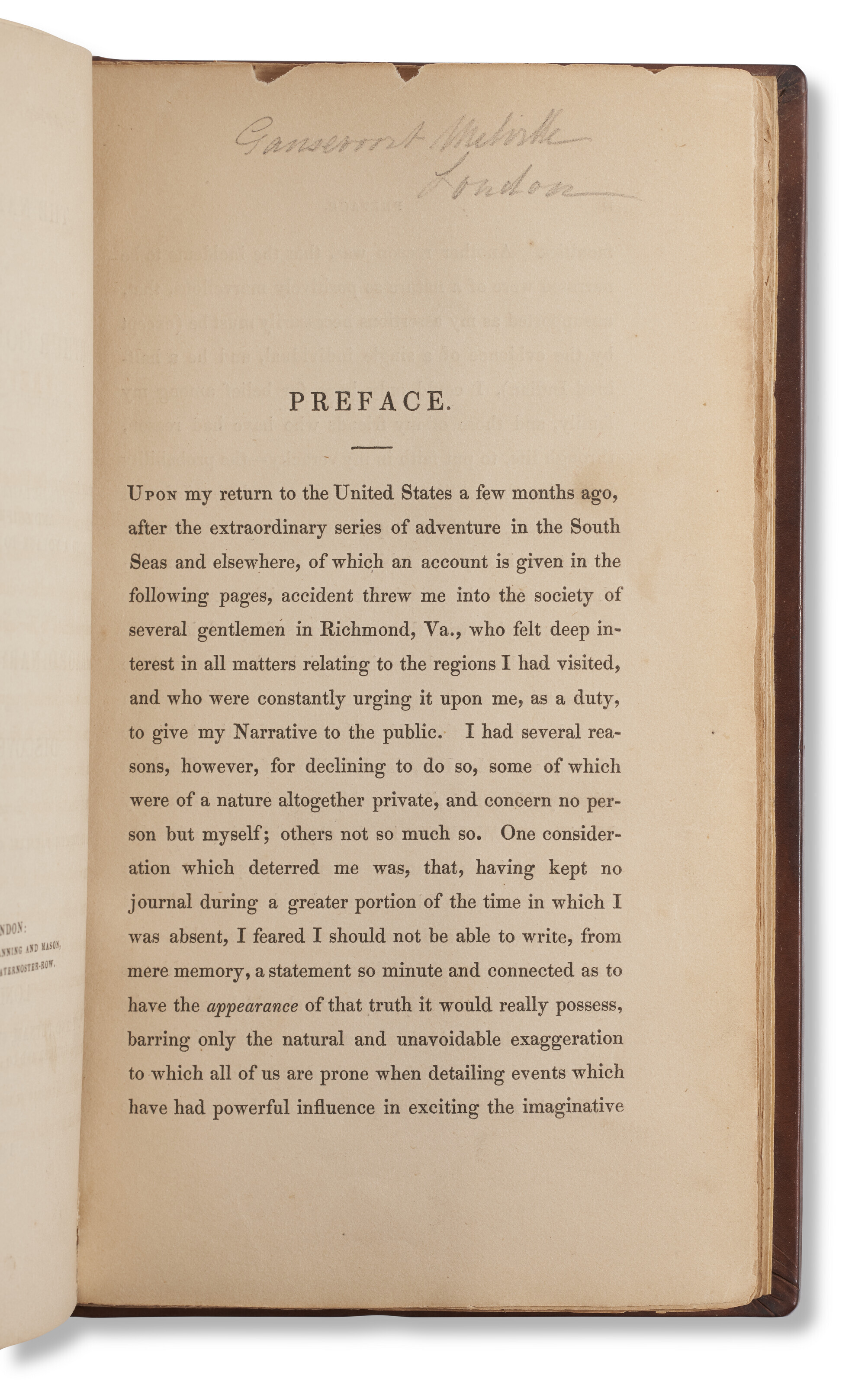 The Narrative of Arthur Gordon Pym, of Nantucket, Edgar Allan Poe, 1838 ...