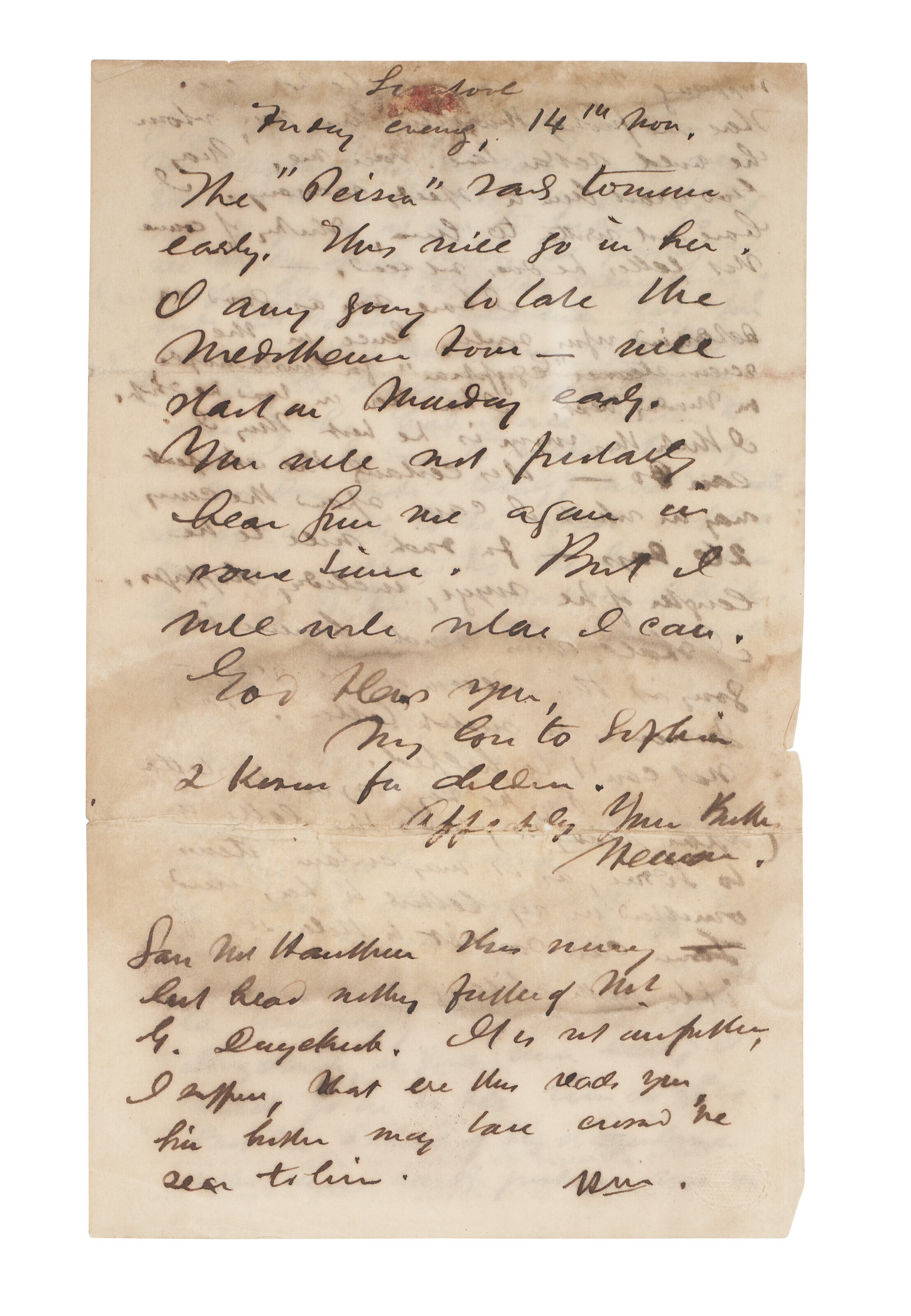 To his brother Allan on his voyage to Scotland and his plans to visit ...
