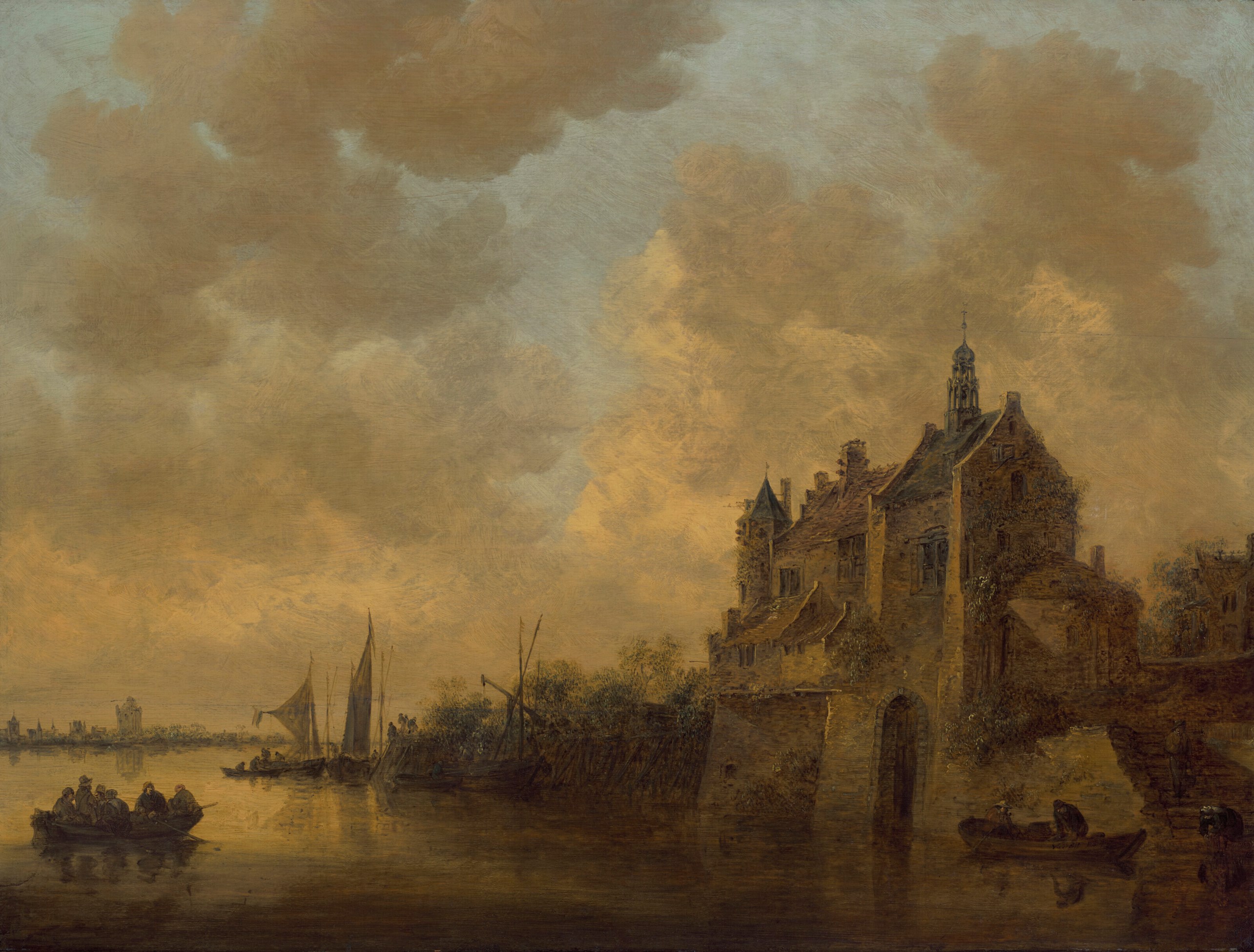JAN JOSEPHSZ. VAN GOYEN (LEIDEN 1596-1656 THE HAGUE), A river landscape ...