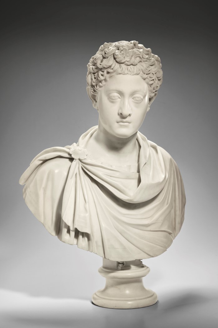 A WHITE MARBLE BUST OF THE EMPEROR COMMODUS, ATTRIBUTED TO BARTOLOMEO ...
