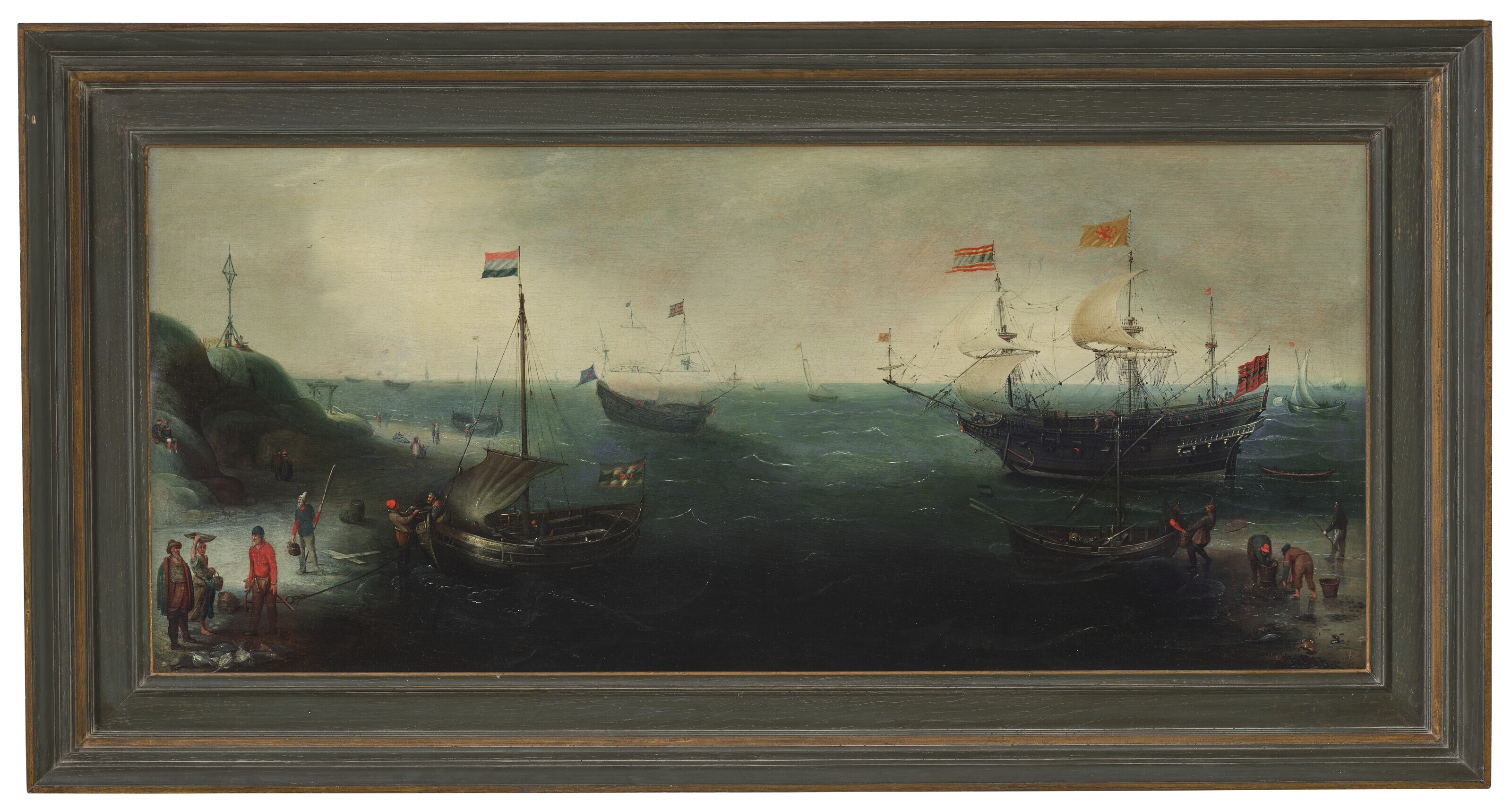 CORNELIS CLAESZ. VAN WIERINGEN (HAARLEM C. 1580-1633), A coastline with ...