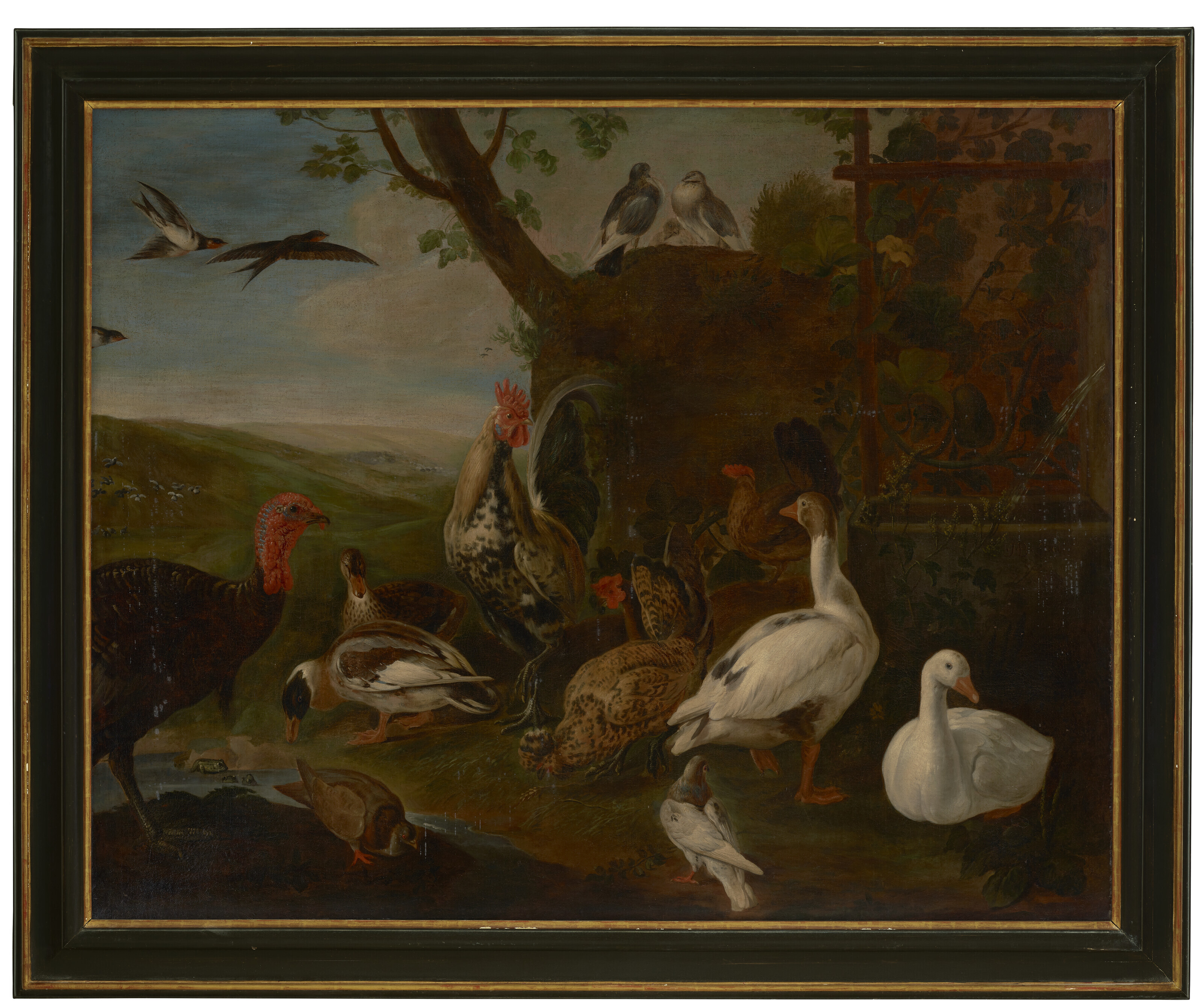 JAN BAPTIST BOEL (ANTWERP 1643-1689), A turkey, a rooster, chickens ...