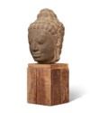 A RARE STONE HEAD OF BUDDHA, THAILAND, MON DVARAVATI STYLE, 8TH-9TH ...