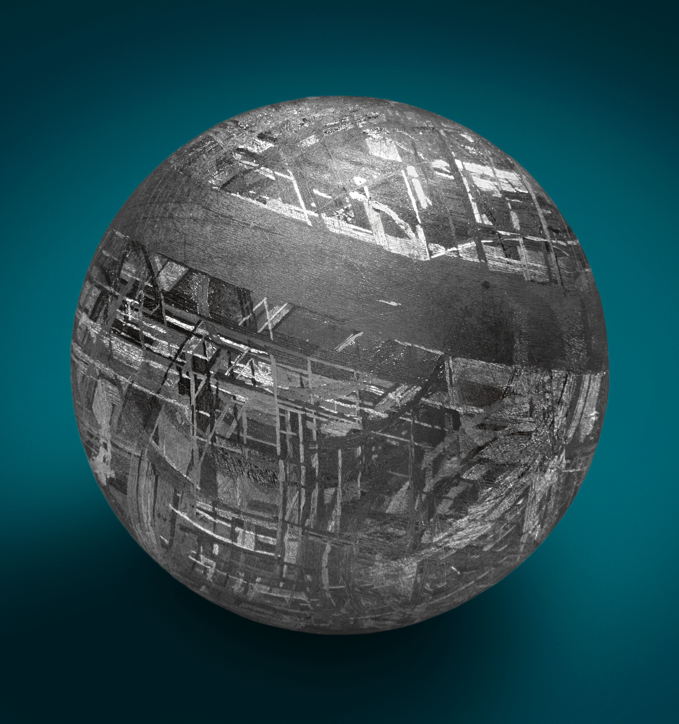 GIBEON METEORITE SPHERE — EXOTIC CRYSTAL BALL FROM OUTER SPACE, Iron ...