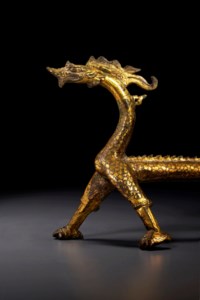 A RARE GILT-BRONZE FIGURE OF A DRAGON, TANG DYNASTY (AD 618-907 ...