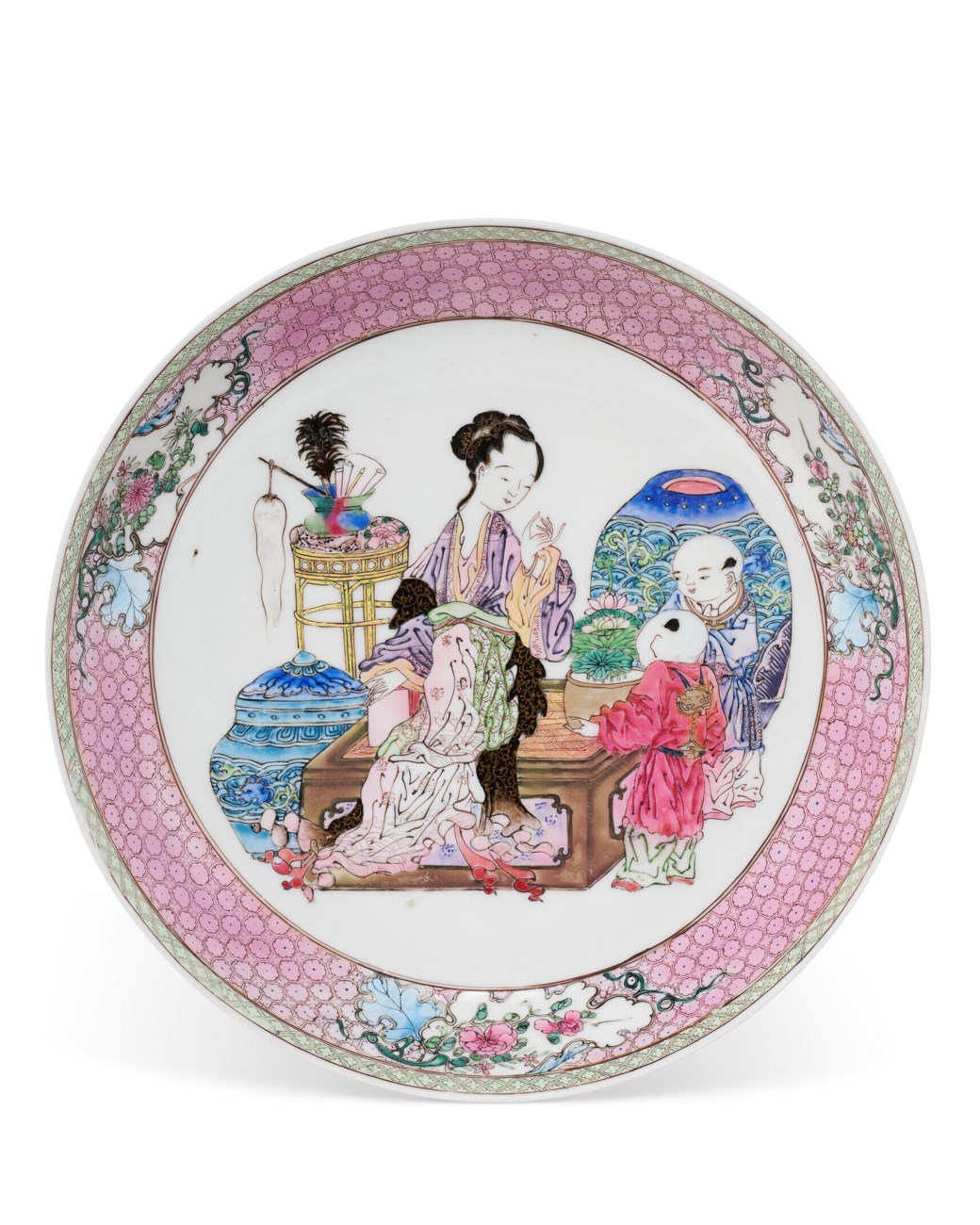 A FAMILLE ROSE 'EGGSHELL' RUBY-BACK SAUCER DISH, YONGZHENG PERIOD (1723 ...