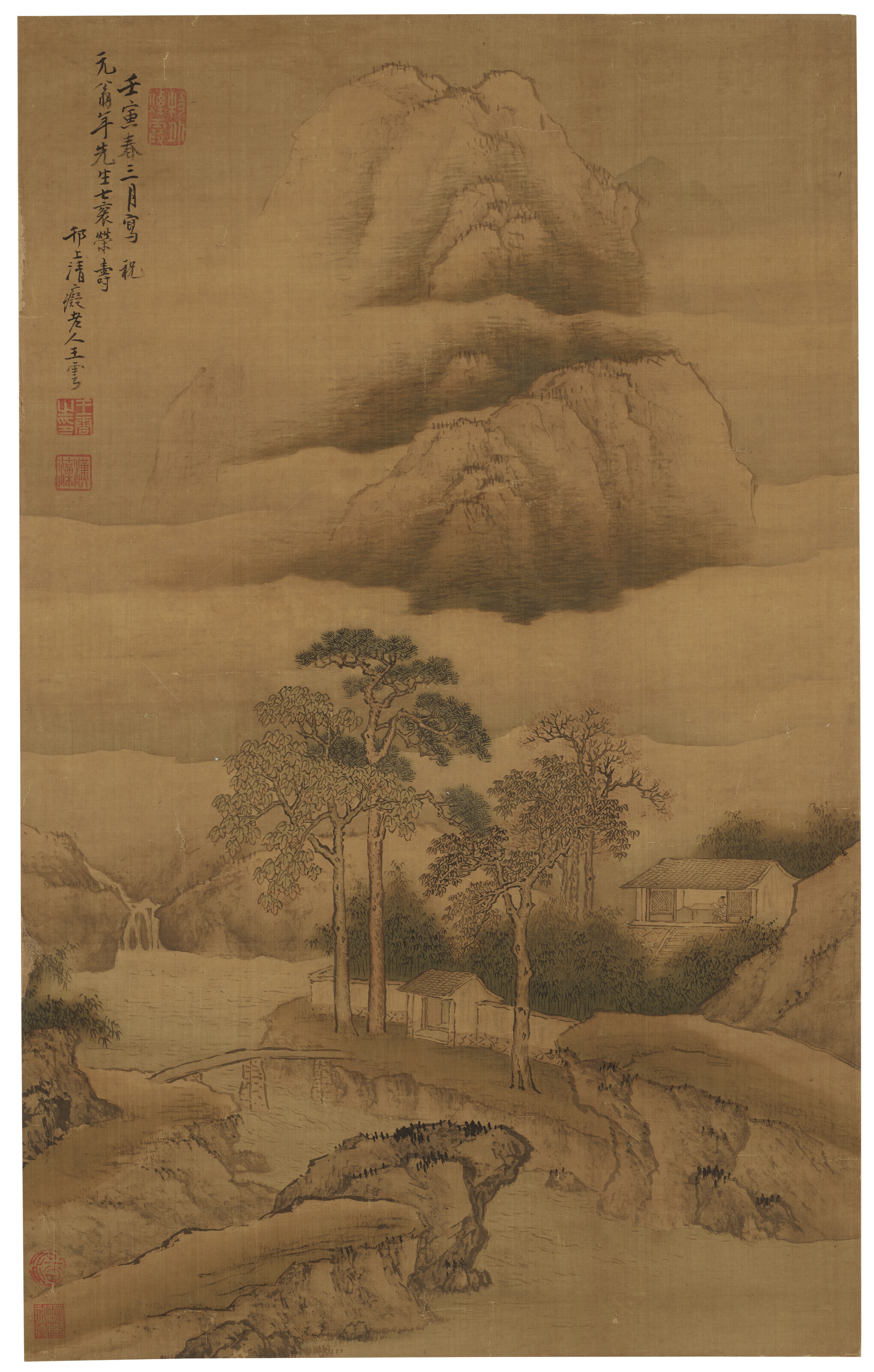 WANG YUN (1652-CIRCA 1735), Thatched Hut at the Foot of the Mountains ...