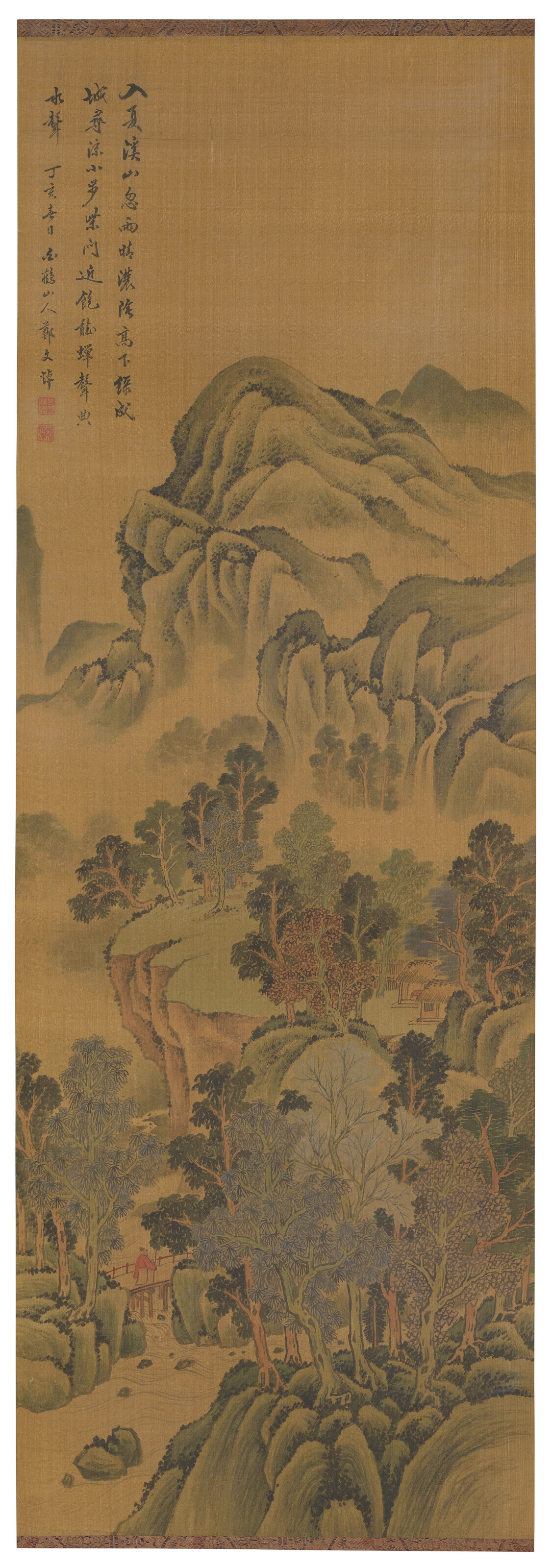 WITH SIGNATURE OF ZHENG WENZHUO (19-20TH CENTURY), Blue and Green ...