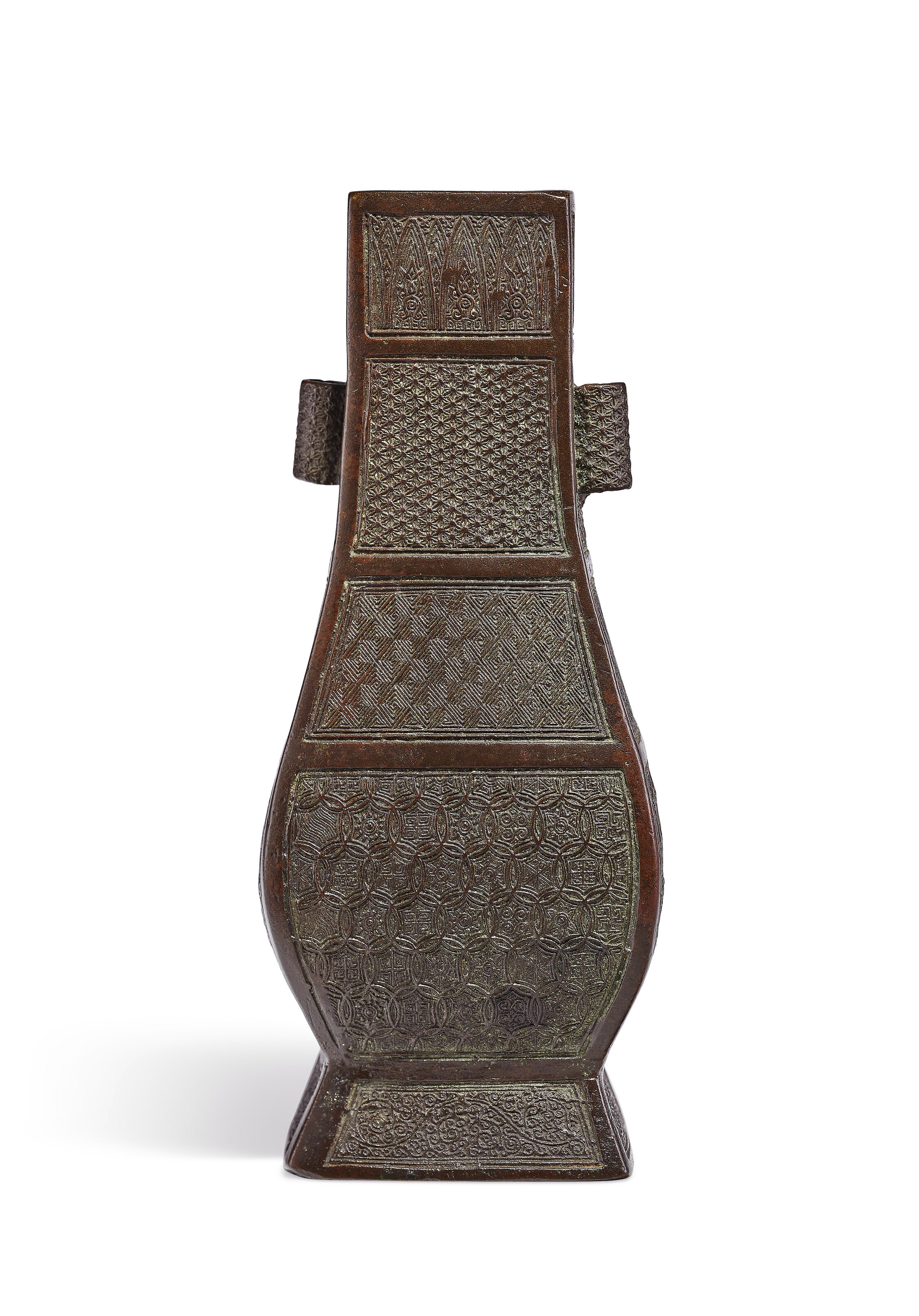 A BRONZE ARCHAISTIC HU-FORM VASE, CHINA, YUAN DYNASTY (1279-1368 ...