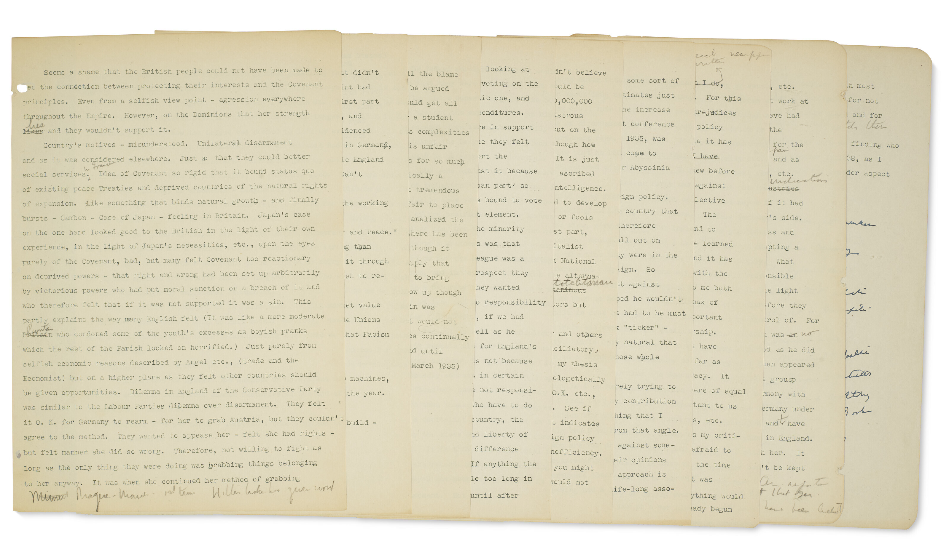An early draft of his Harvard thesis, John F. Kennedy, c.1940 | Christie’s