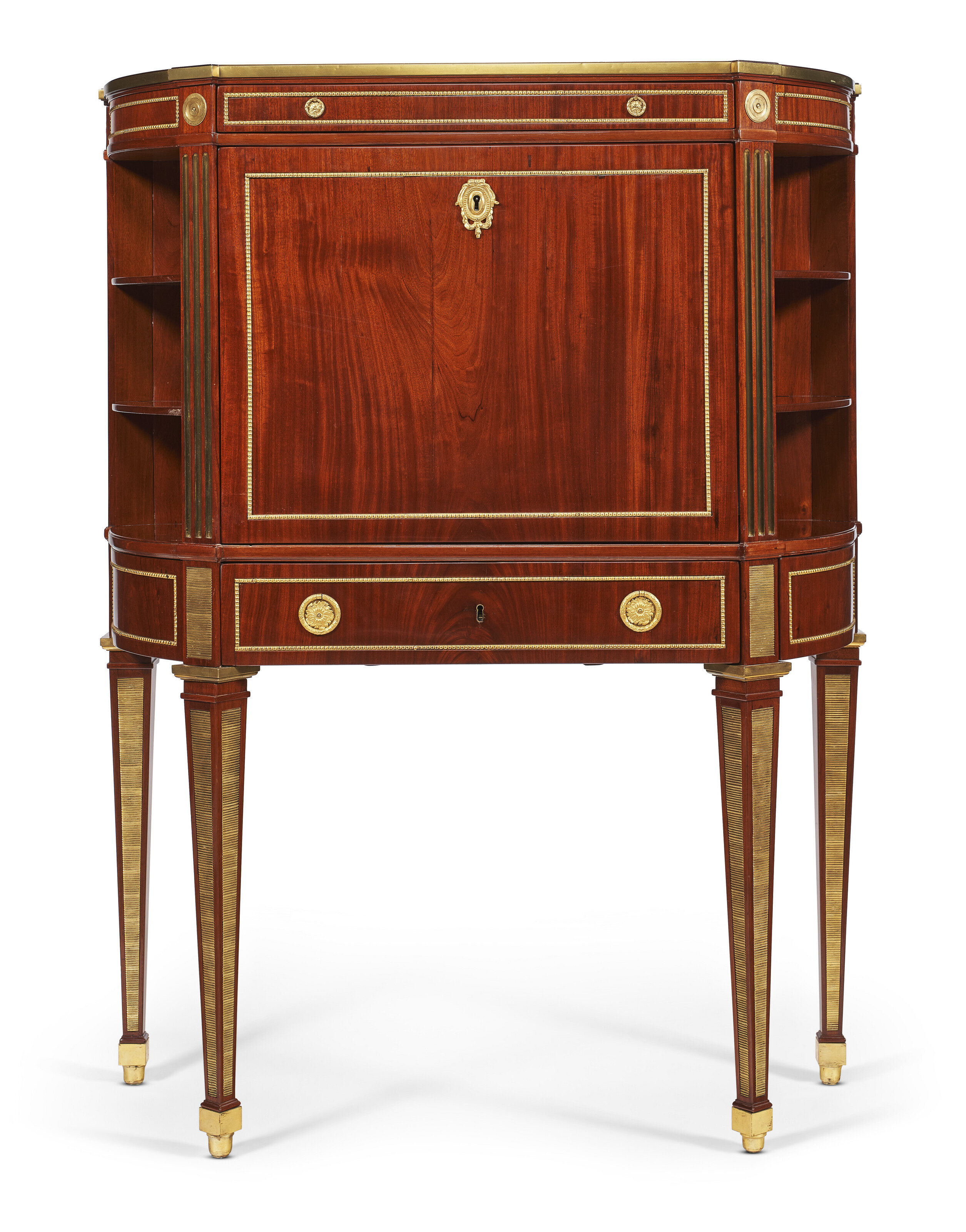 A GERMAN ORMOLU-MOUNTED MAHOGANY SECRETAIRE A ABATTANT, BY DAVID ...