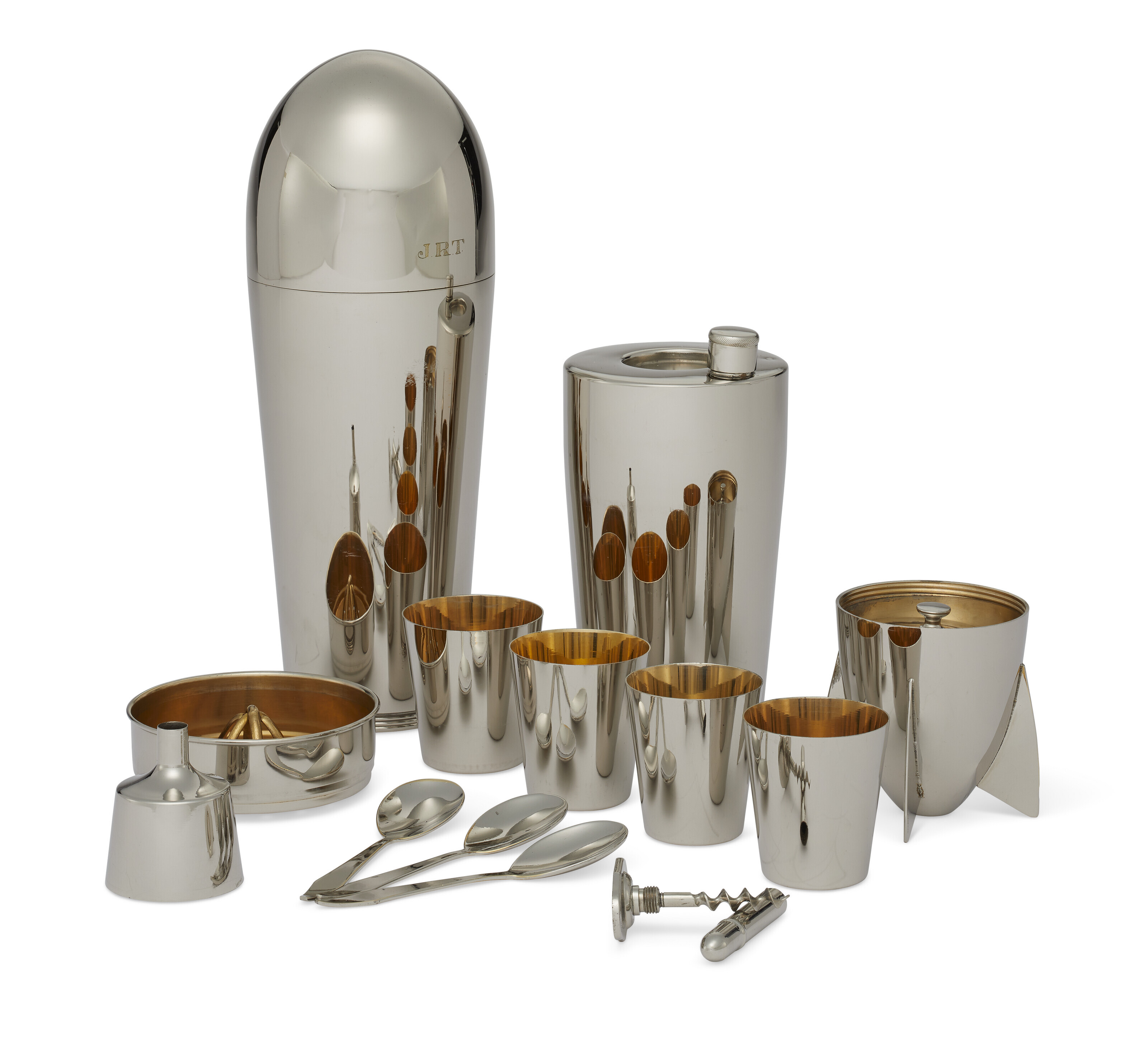 A GERMAN SILVER-PLATED 'ZEPPELIN' COCKTAIL SHAKER, DESIGNED BY J.A ...