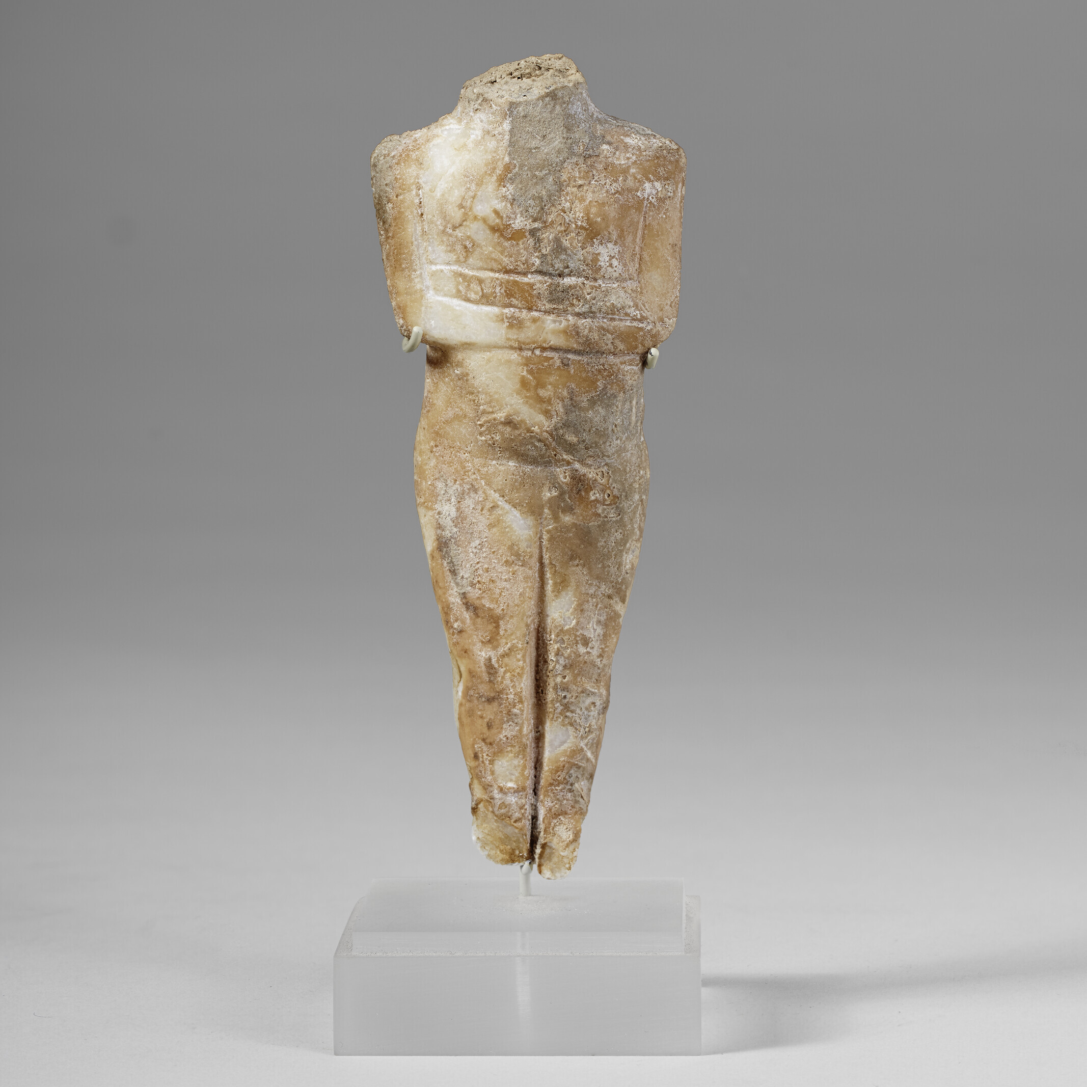 A CYCLADIC MARBLE FEMALE FIGURE, EARLY SPEDOS TYPE, EARLY CYCLADIC II ...