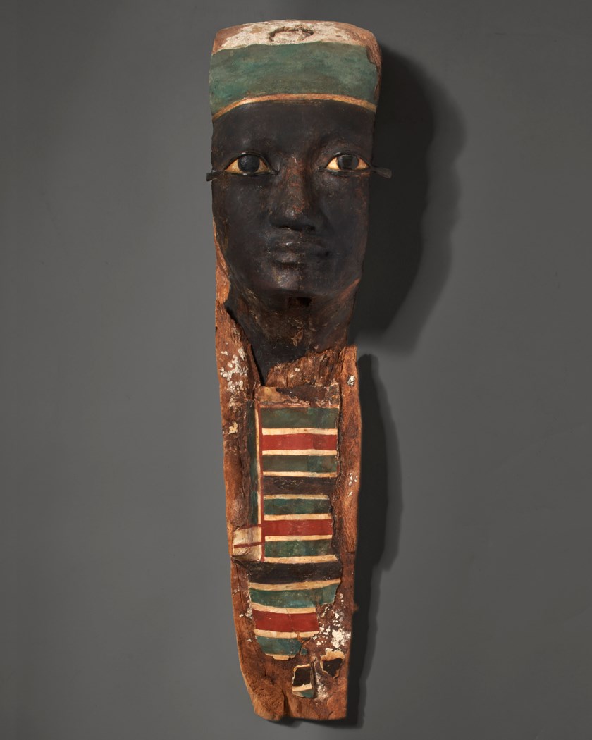 AN EGYPTIAN PAINTED WOOD MUMMY PORTRAIT, MIDDLE KINGDOM, 12TH-13TH ...
