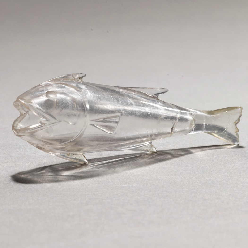 A ROMAN ROCK CRYSTAL FISH FLASK