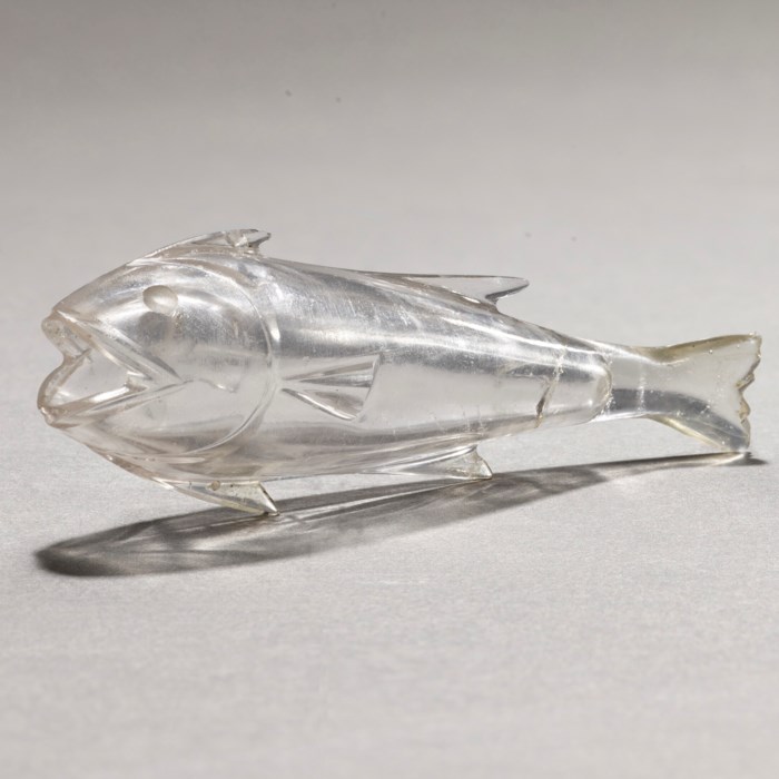 A ROMAN ROCK CRYSTAL FISH FLASK