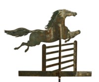 A COPPER AND ZINC STEEPLECHASE HORSE WEATHERVANE, ATTRIBUTED TO WILLIAM ...