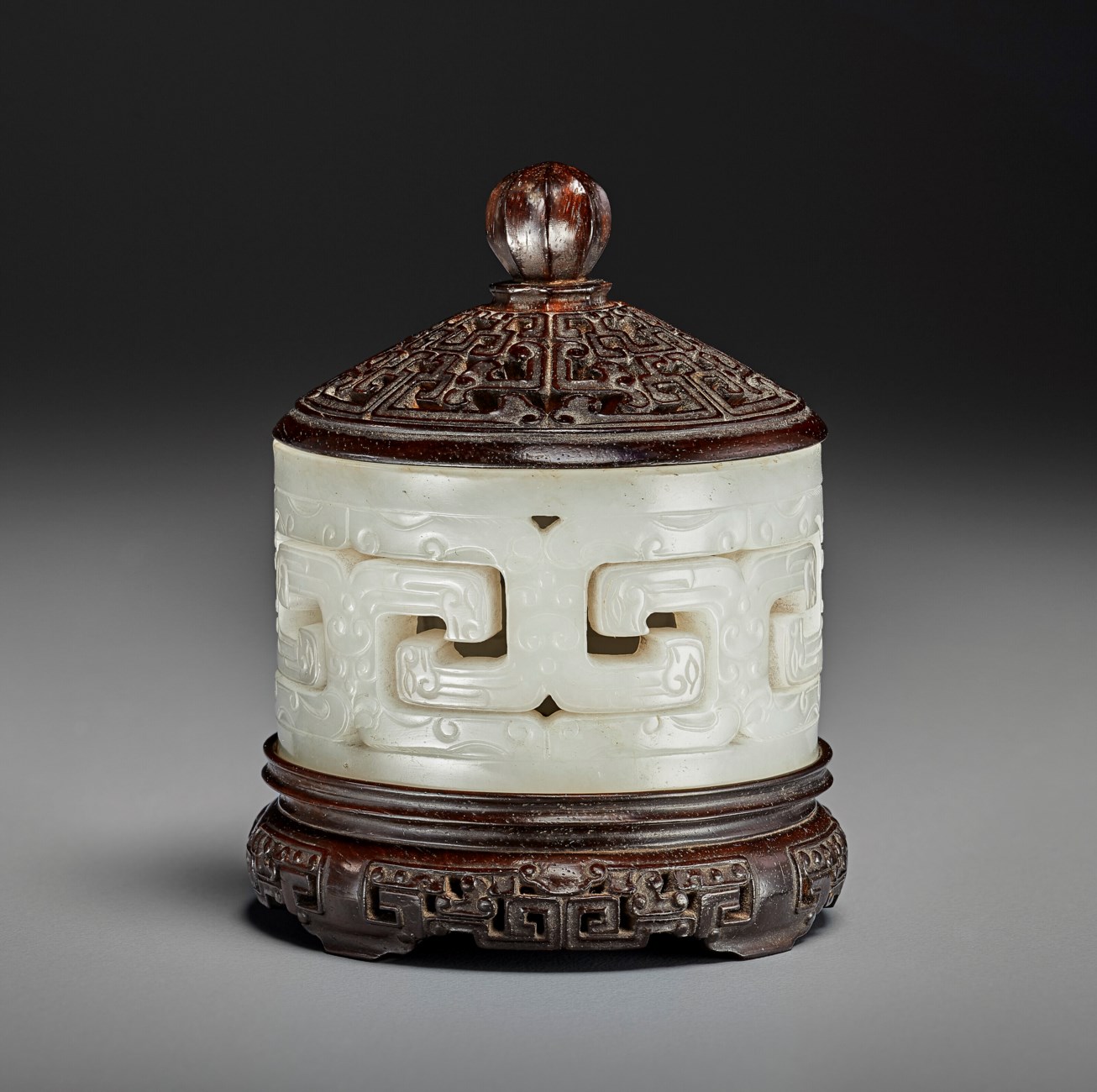 A VERY RARE WHITE JADE RETICULATED PERFUMIER, 18TH CENTURY | Christie's