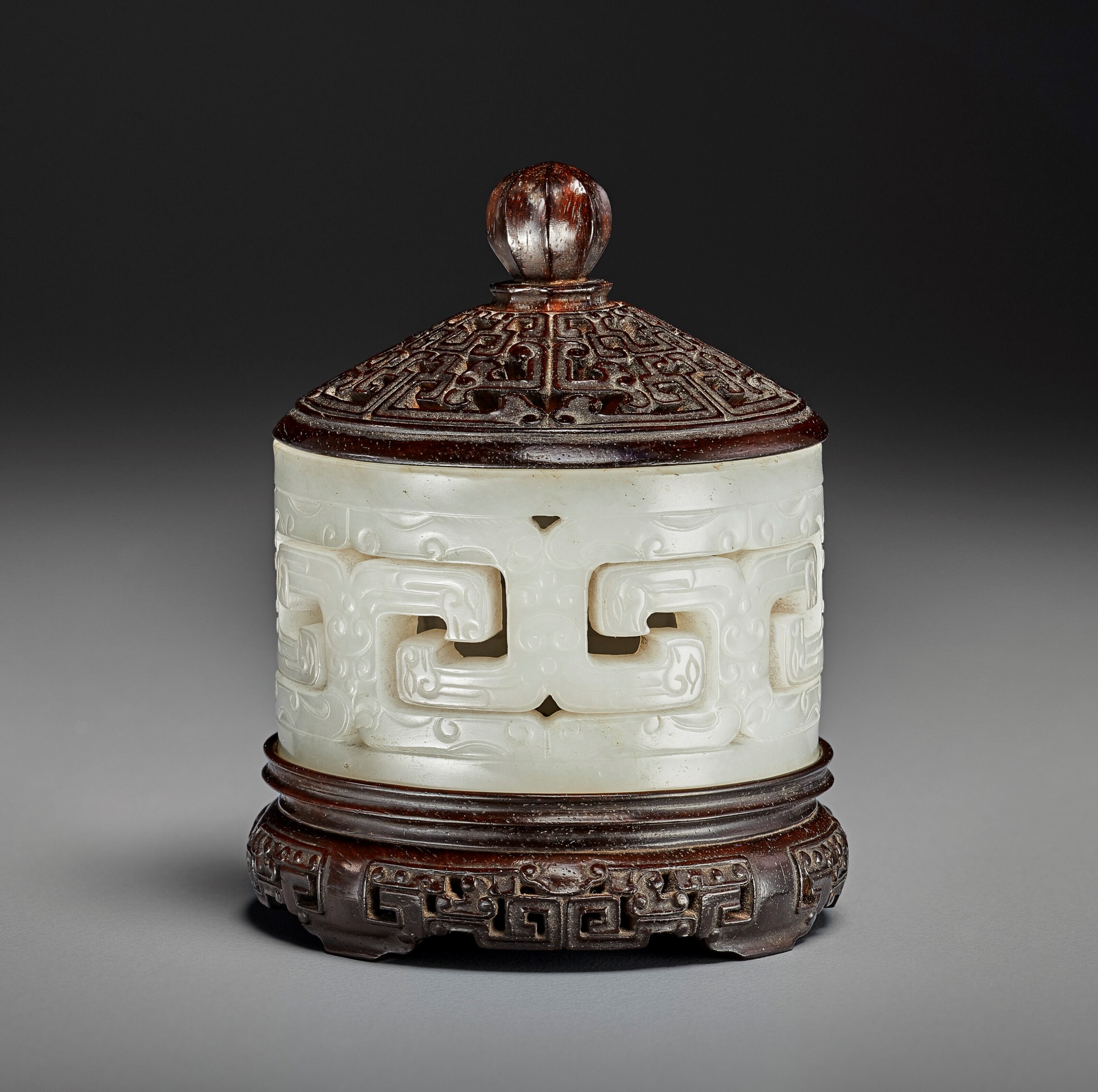A VERY RARE WHITE JADE RETICULATED PERFUMIER, 18TH CENTURY | Christie's