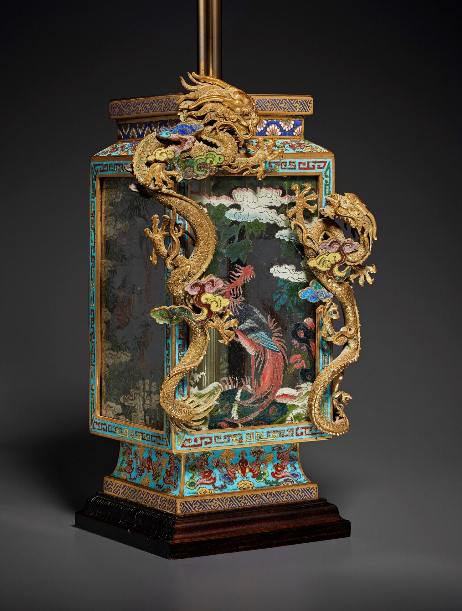A CLOISONNÉ ENAMEL LANTERN MOUNTED AS LAMP, 18TH-19TH CENTURY | Christie's