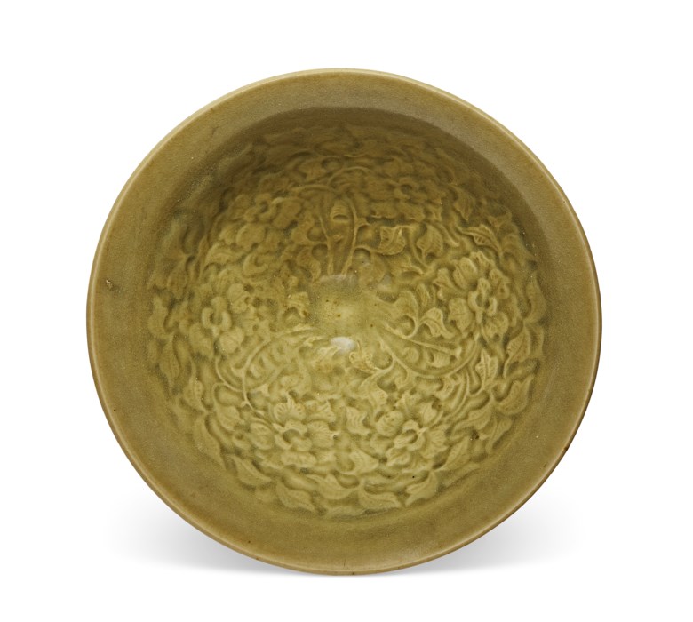A MOLDED YAOZHOU CELADON CONICAL BOWL, NORTHERN SONG DYNASTY (AD 960 ...