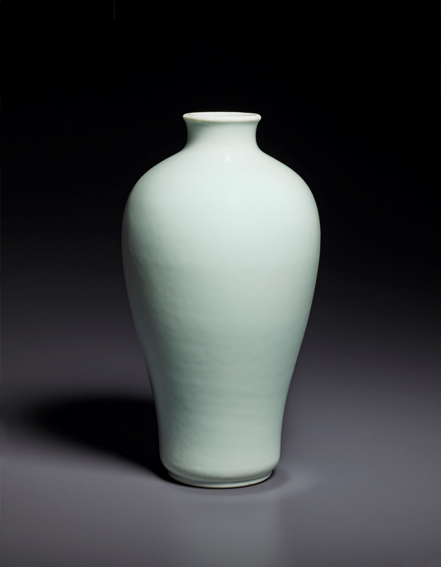 A RARE CELADON-GLAZED VASE, MEIPING, YONGZHENG SIX-CHARACTER MARK IN ...
