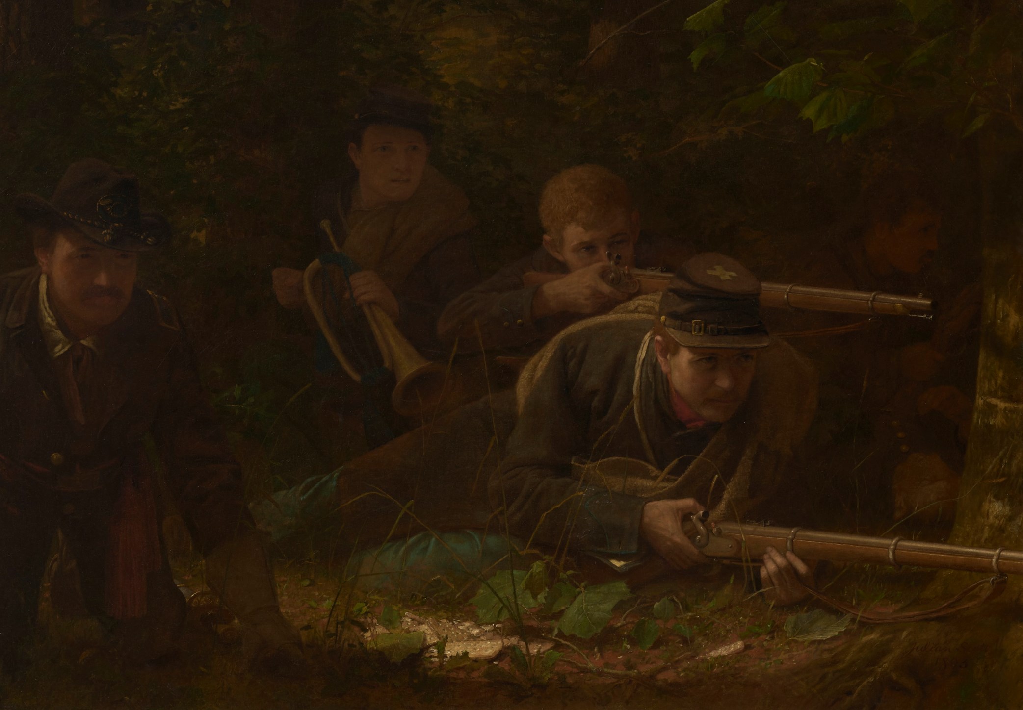 JULIAN SCOTT (1846-1901), Civil War Battle Scene: A Moment of Decision ...