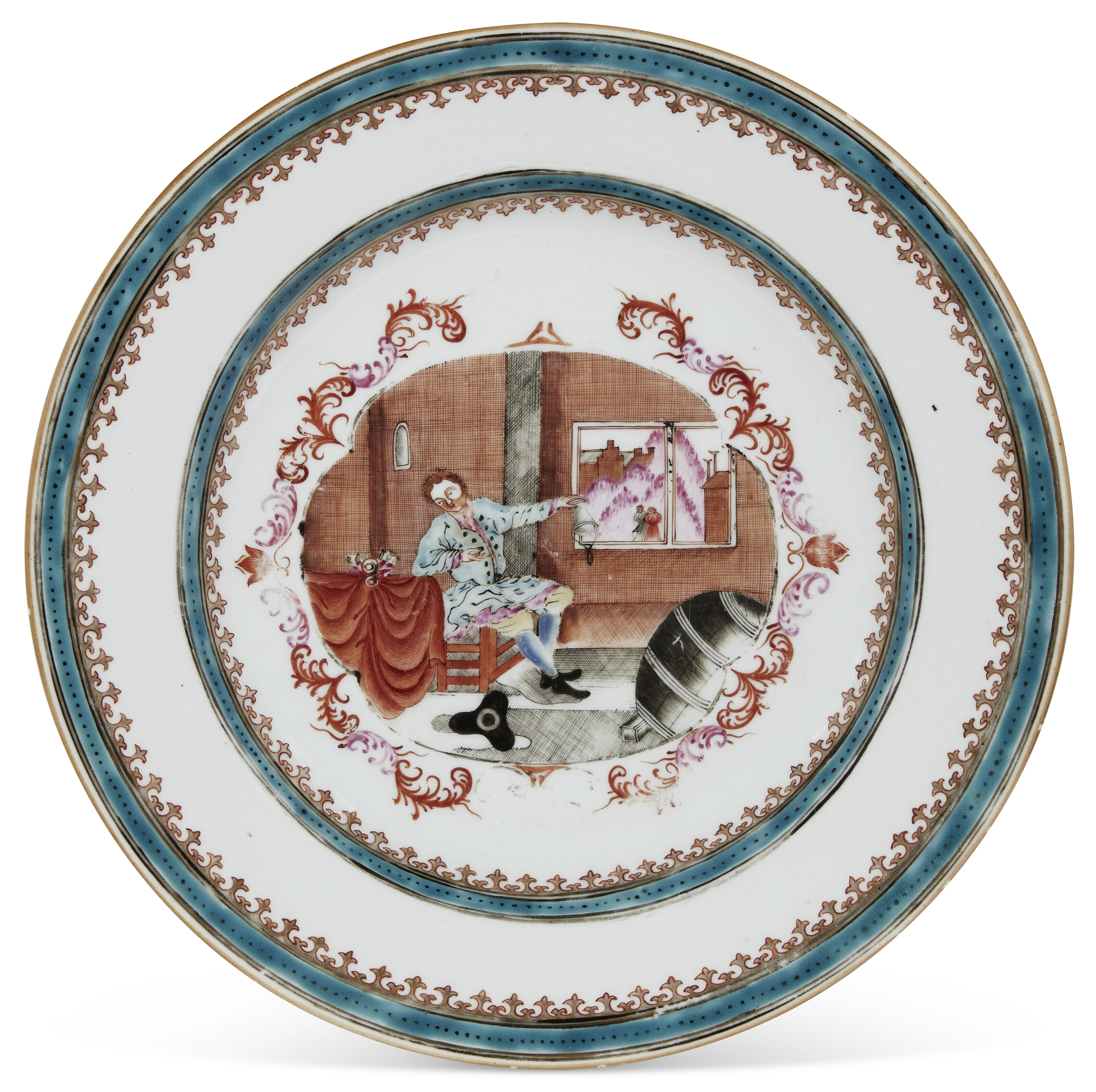 A CHINESE EXPORT PORCELAIN MEISSEN STYLE PLATE, QIANLONG PERIOD (1736 ...