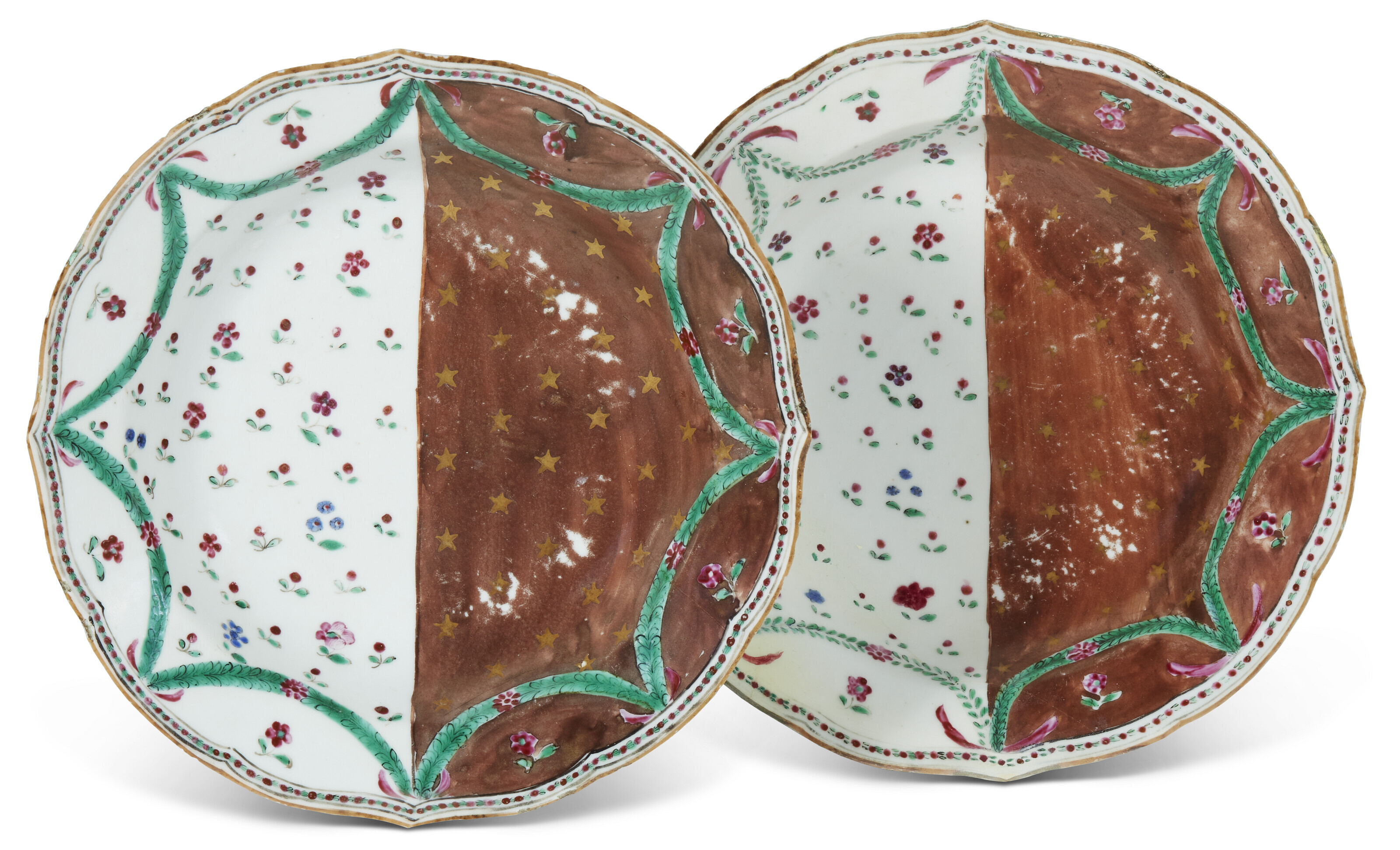 A PAIR OF CHINESE EXPORT PORCELAIN 'NIGHT AND DAY' PUDDING DISHES, QIANLONG PERIOD (1736-1795 ...