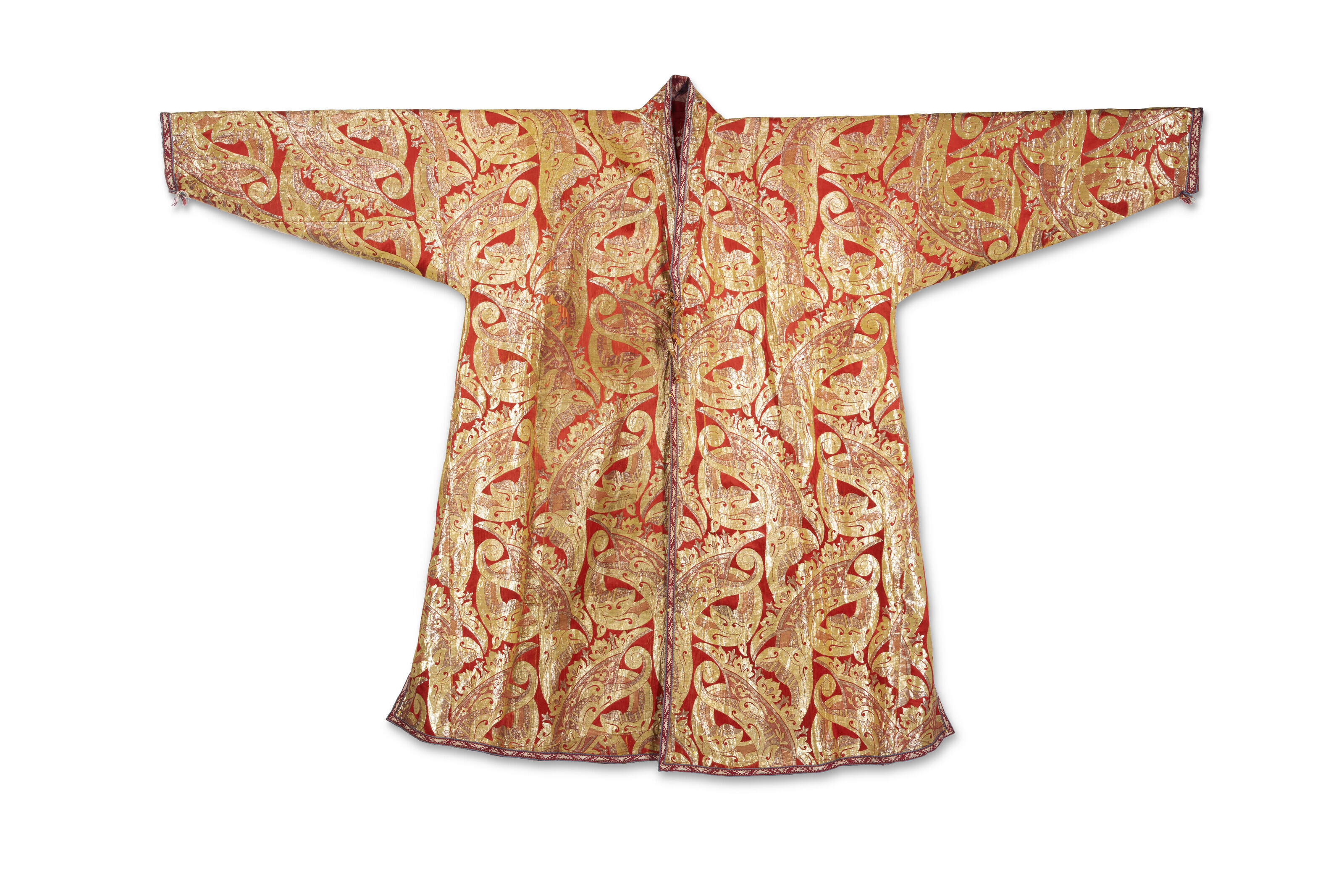 A CENTRAL ASIAN SILK AND METALLIC MAN'S CHAPAN, LATE 19TH CENTURY ...