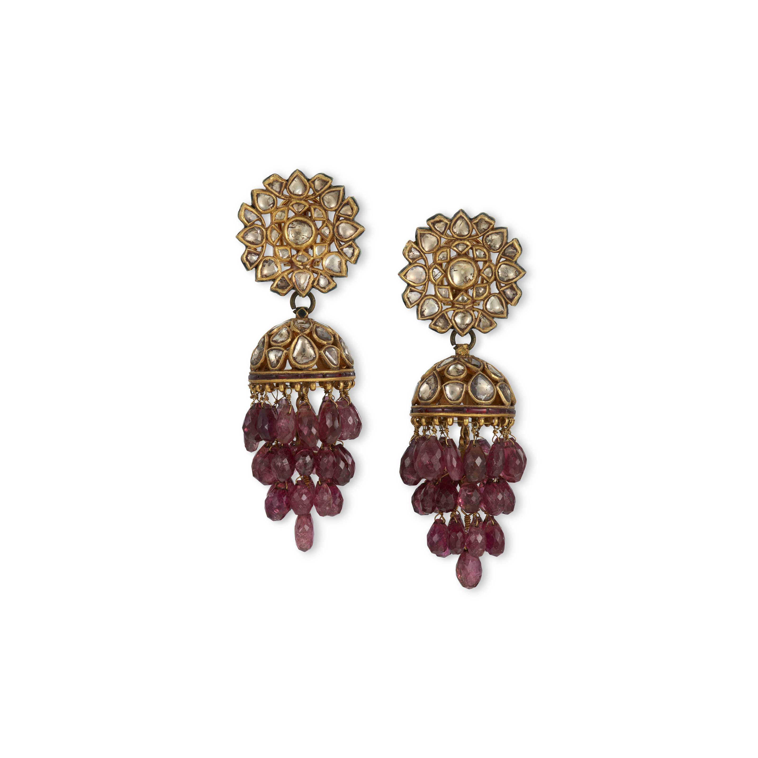 A PAIR OF INDIAN MULTI-GEM EARRINGS, | Christie’s
